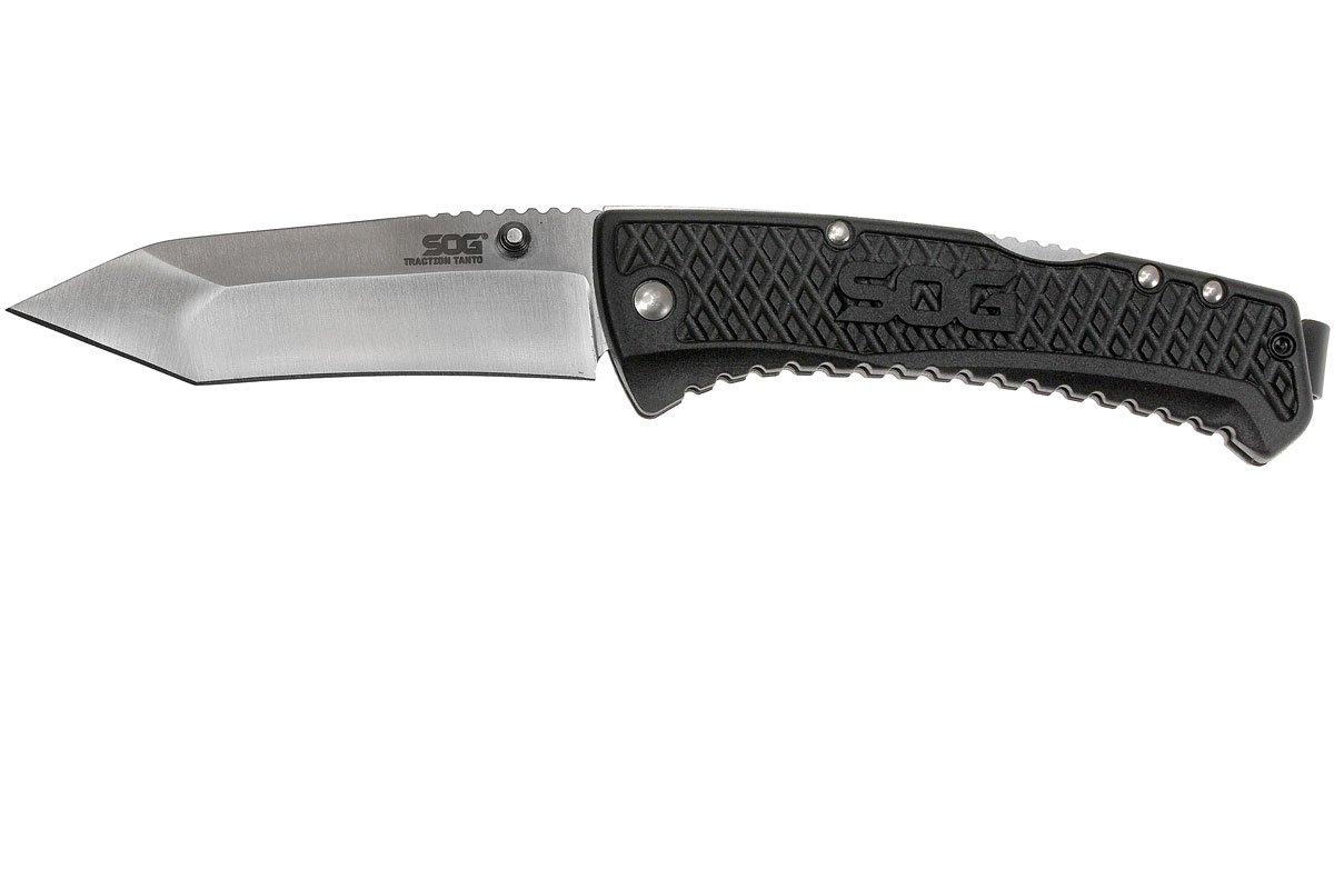 SOG Traction - Satin Tanto TD1012-CP pocket knife | Advantageously ...
