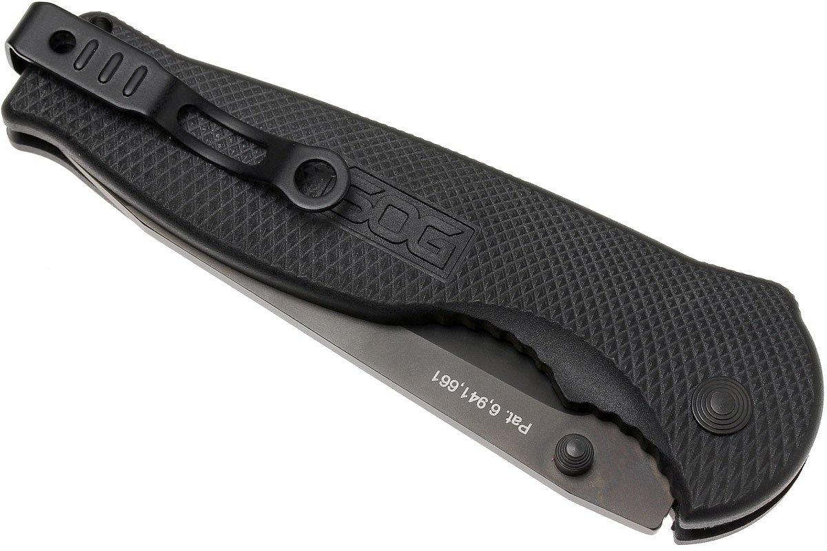 SOG Flash II - Tanto Black TiNi TFSAT8-BX pocket knife | Advantageously ...
