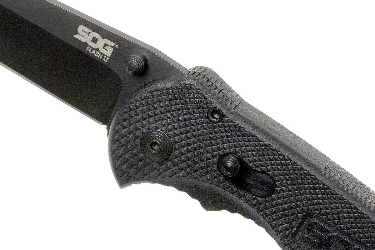 SOG Flash II - Tanto Black TiNi TFSAT8-BX pocket knife | Advantageously ...