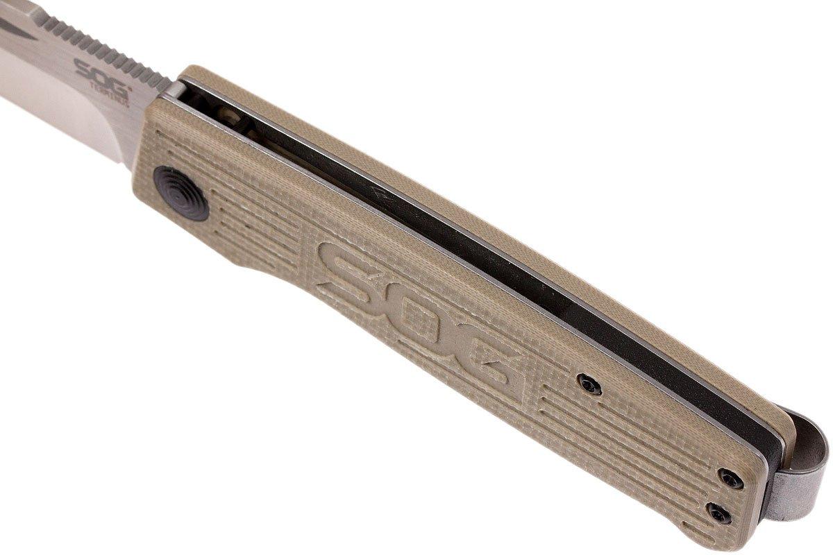 SOG Terminus Satin TM1001-BX slipjoint pocket knife | Advantageously ...