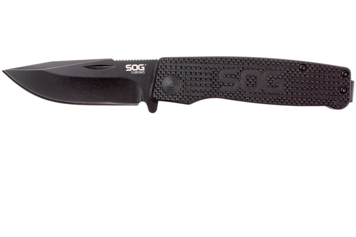 SOG Terminus Black TM1002-BX slipjoint pocket knife | Advantageously ...