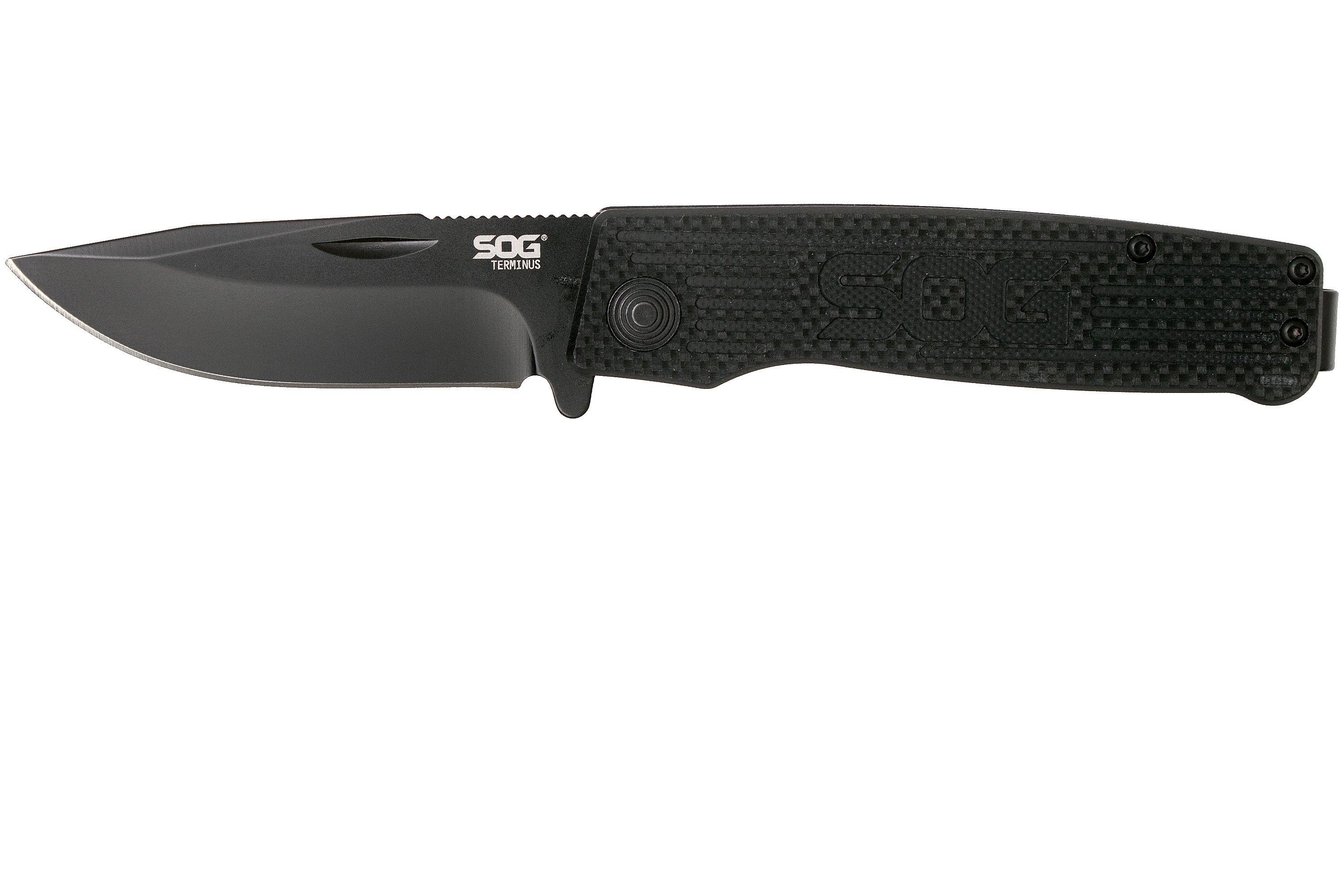 SOG Terminus Black TM1002-BX slipjoint pocket knife | Advantageously ...