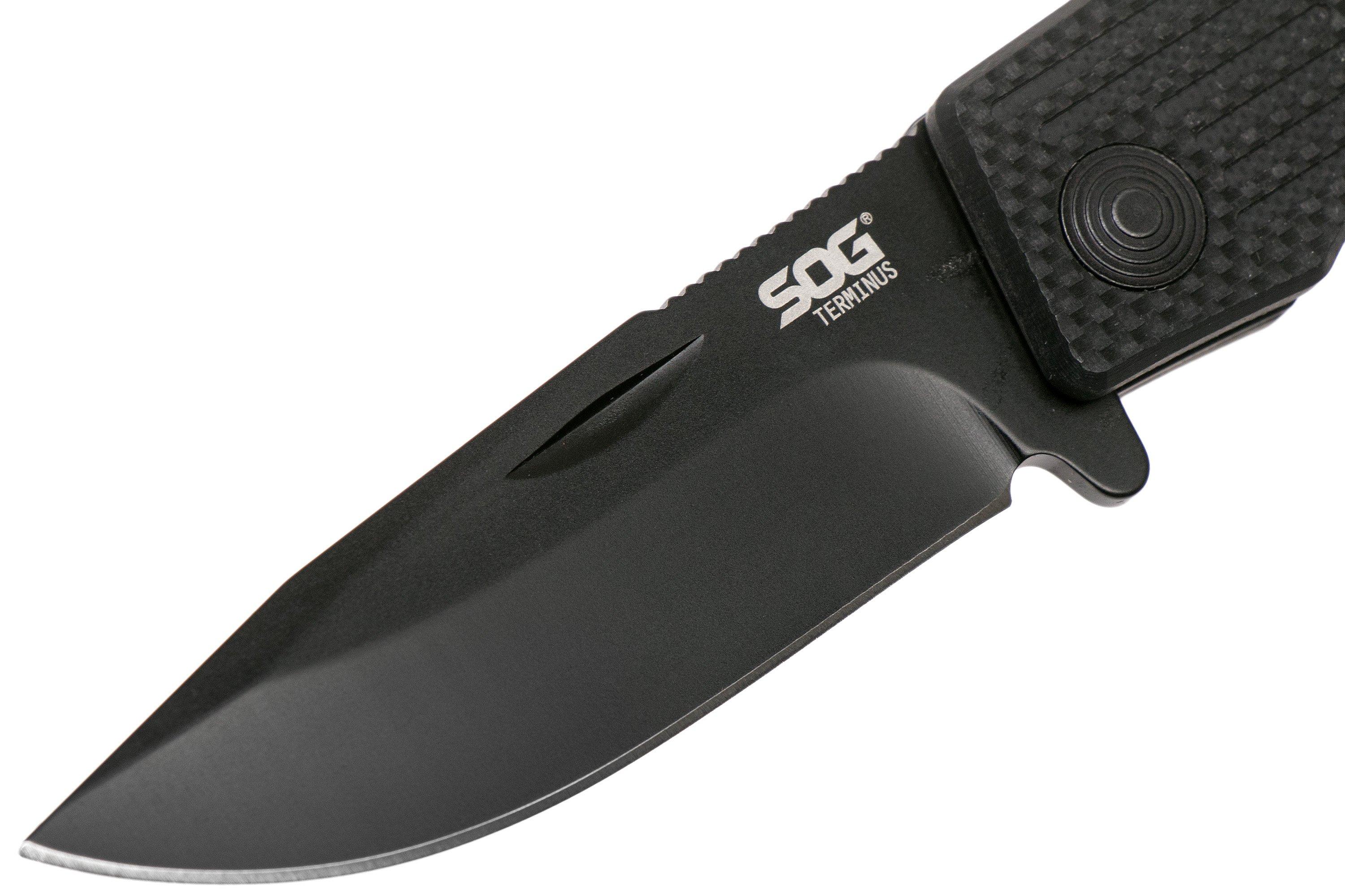 SOG Terminus Black TM1002-BX slipjoint pocket knife | Advantageously ...