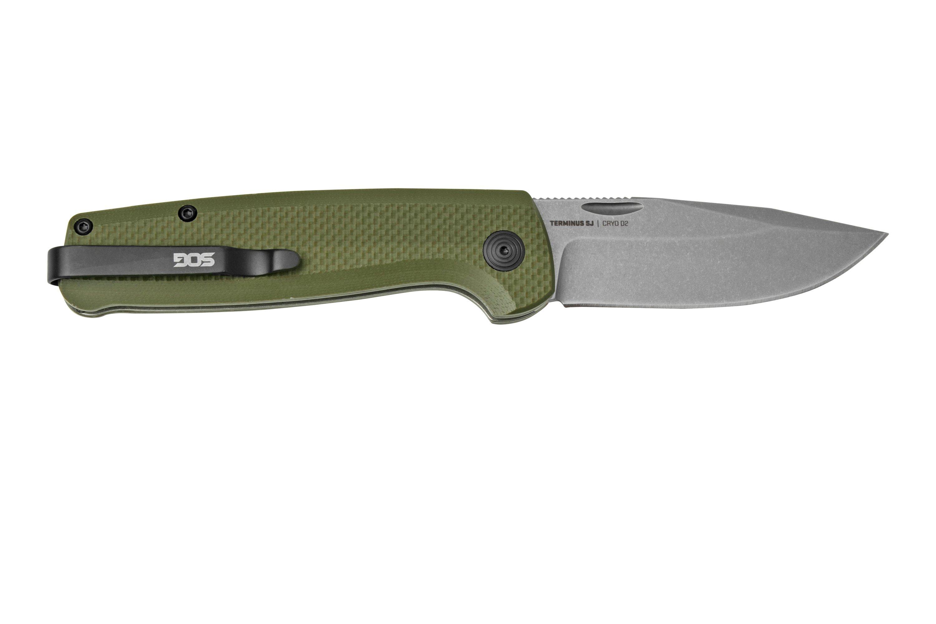 SOG Terminus SJ OD Green TM1004-BX slipjoint pocket knife ...