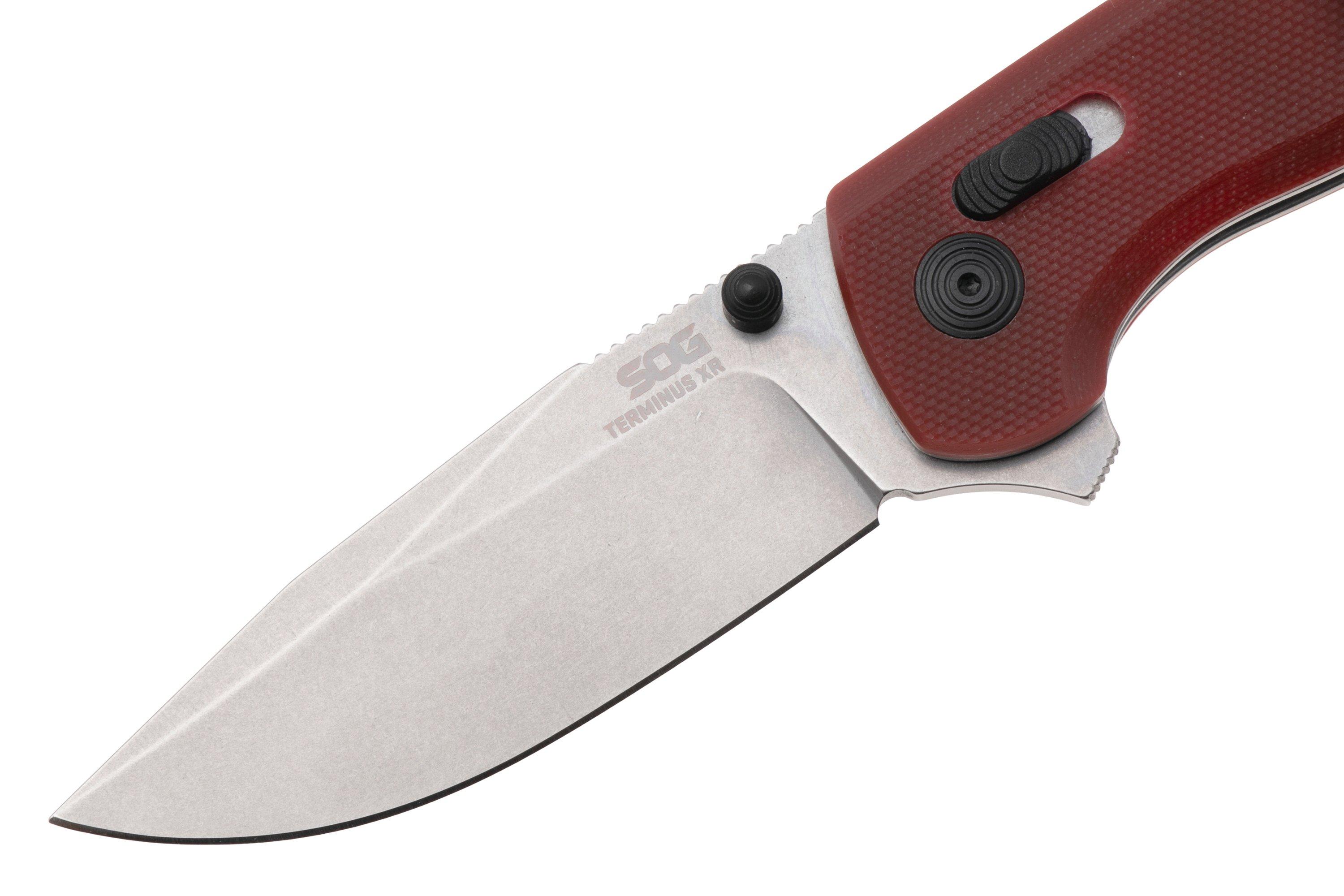 SOG Terminus XR G10 Crimson, TM1023 pocket knife | Advantageously ...