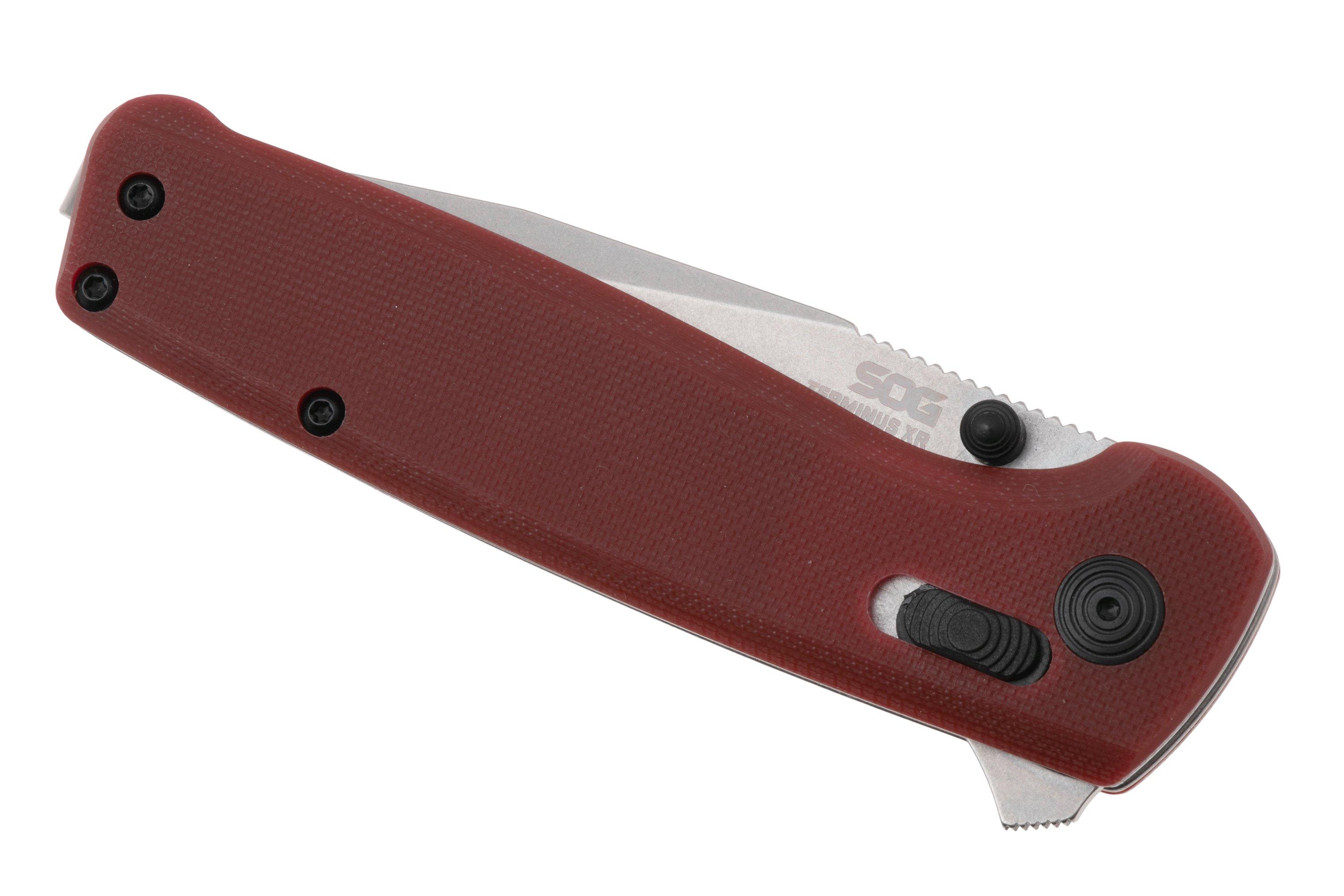 SOG Terminus XR G10 Crimson, TM1023 pocket knife | Advantageously ...