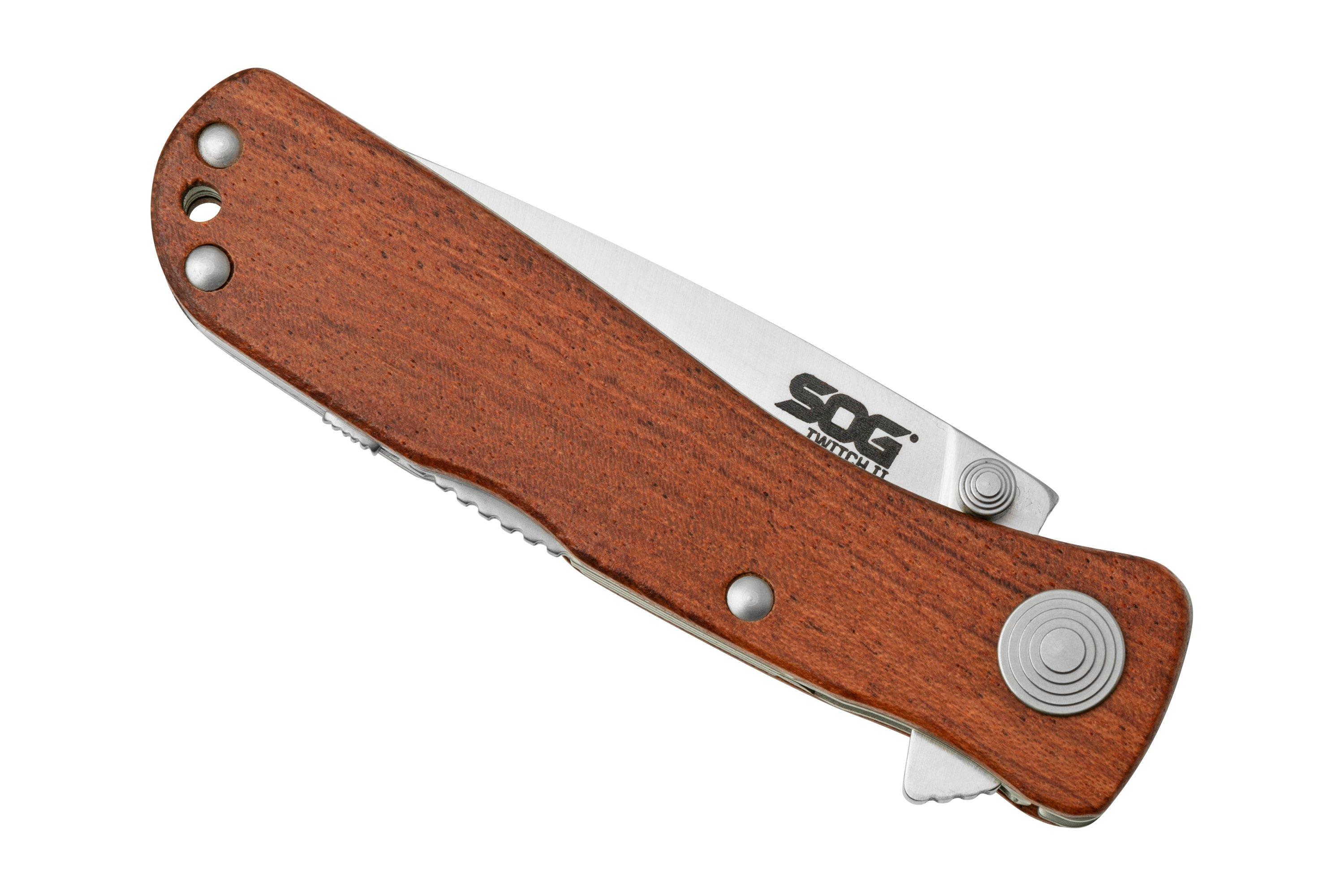 SOG Twitch II, Wood Handle TWI7-CP navaja | Compras con ventajas en Knivesandtools.es