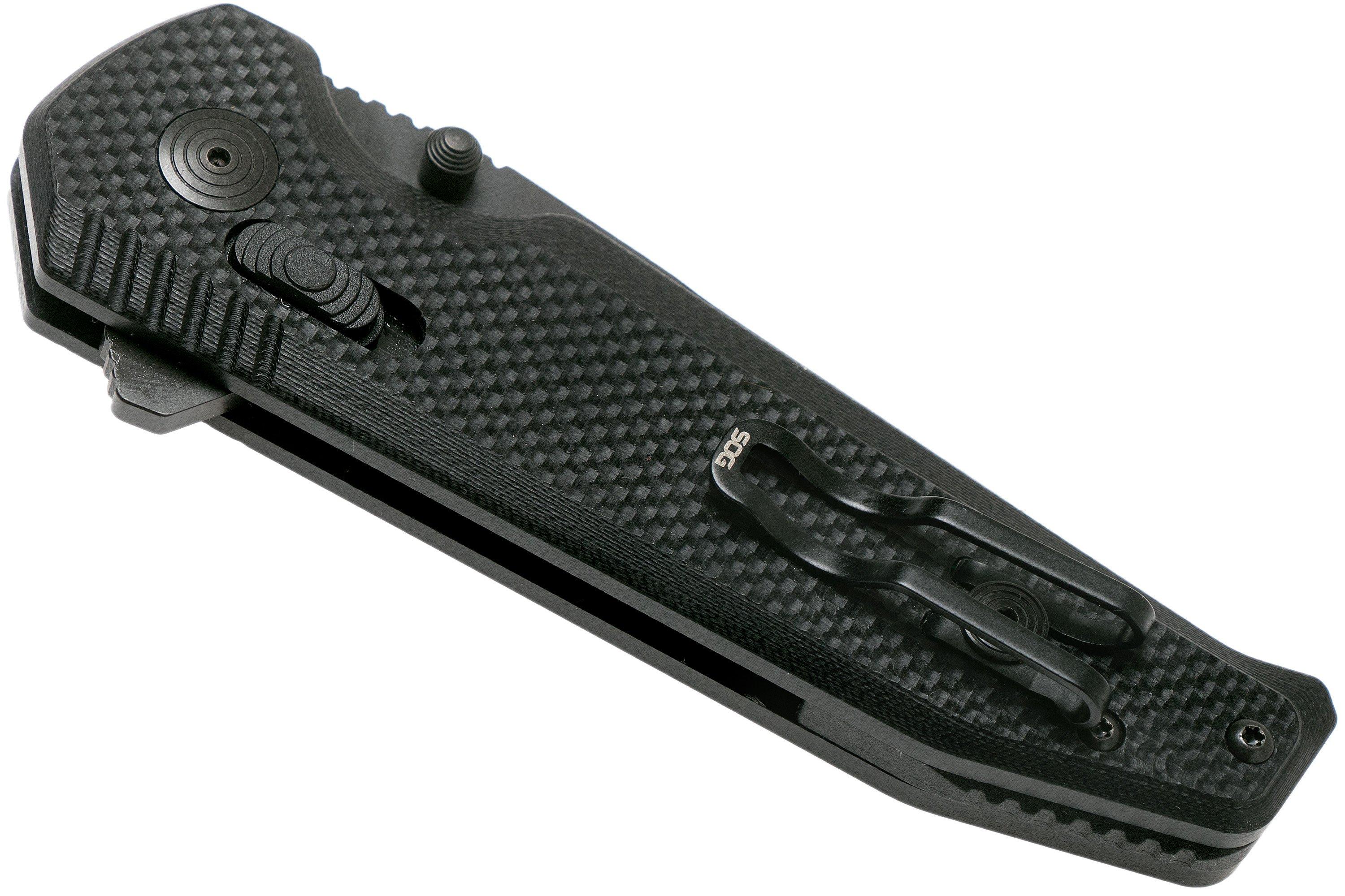 SOG Vision XR Black Serrated 12-57-02-57 pocket knife | Advantageously ...