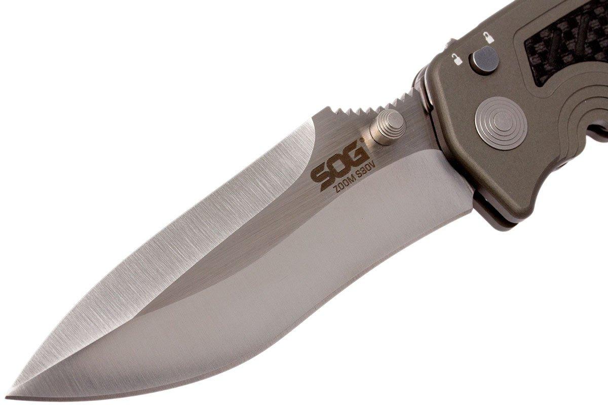 SOG Zoom S30V Carbon Fiber ZM1018-BX pocket knife | Advantageously ...