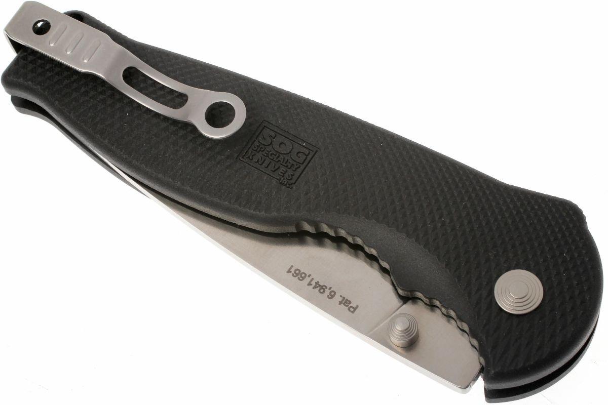 SOG FSA-98 Flash II, half serrated, GRN handle | Advantageously ...
