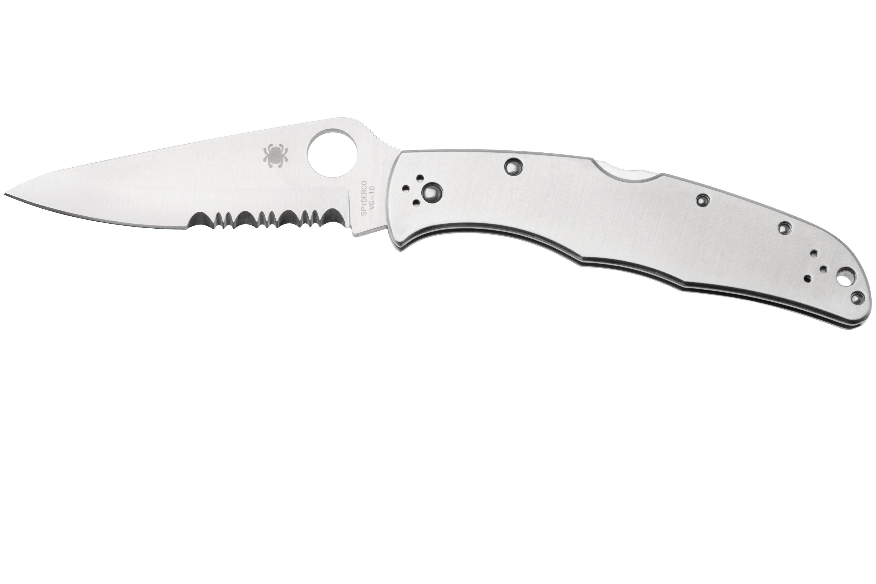 Spyderco Endura 4 Stainless Steel C10PS partially serrated pocket knife ...