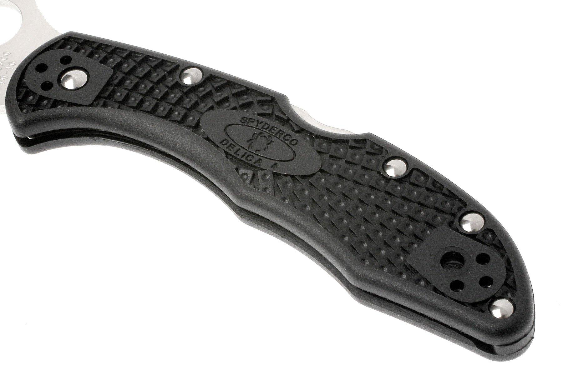 Spyderco Delica 4 C11PBK saber grind pocket knife | Advantageously ...