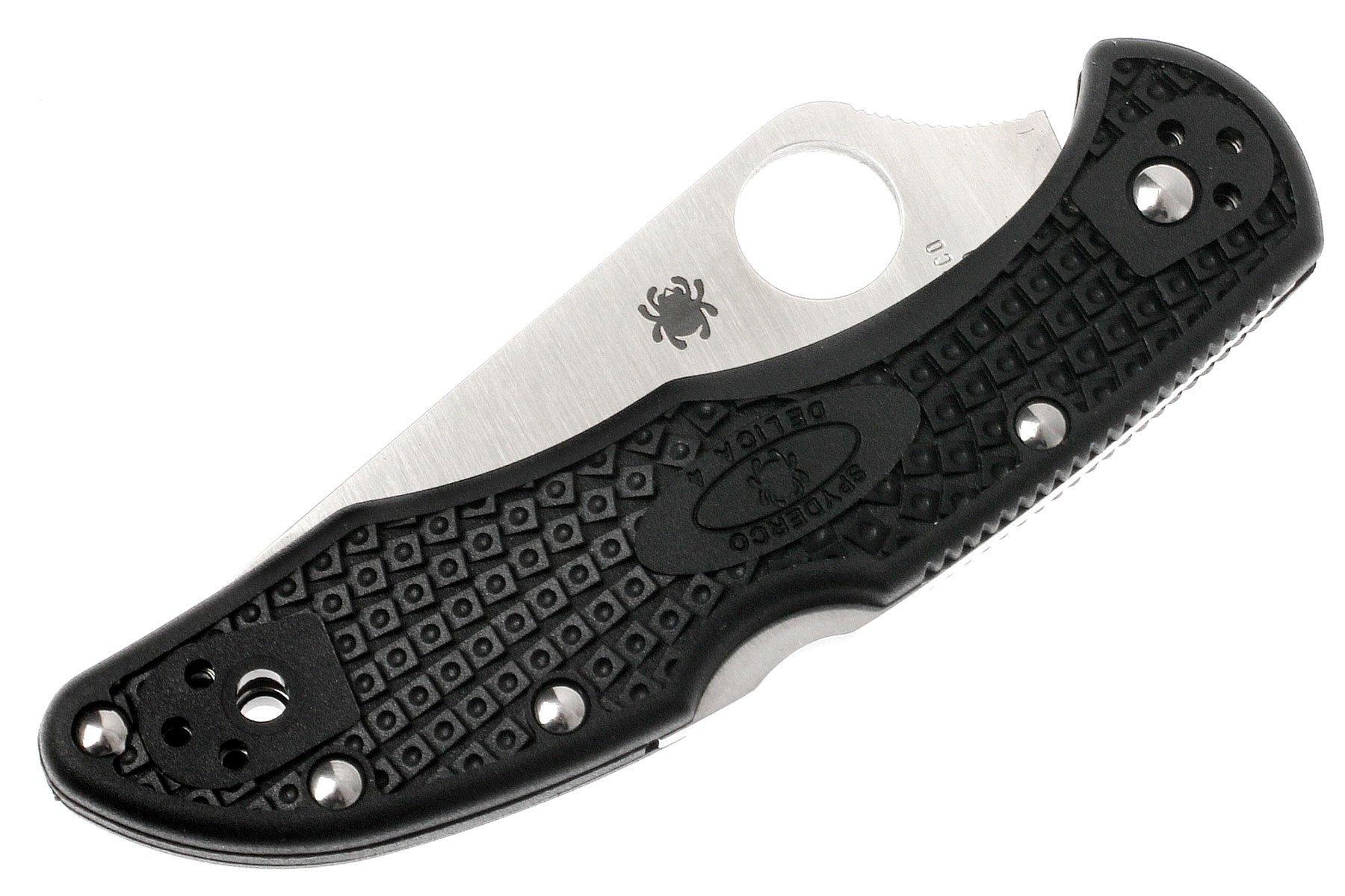 Spyderco Delica 4 C11PBK saber grind pocket knife | Advantageously ...