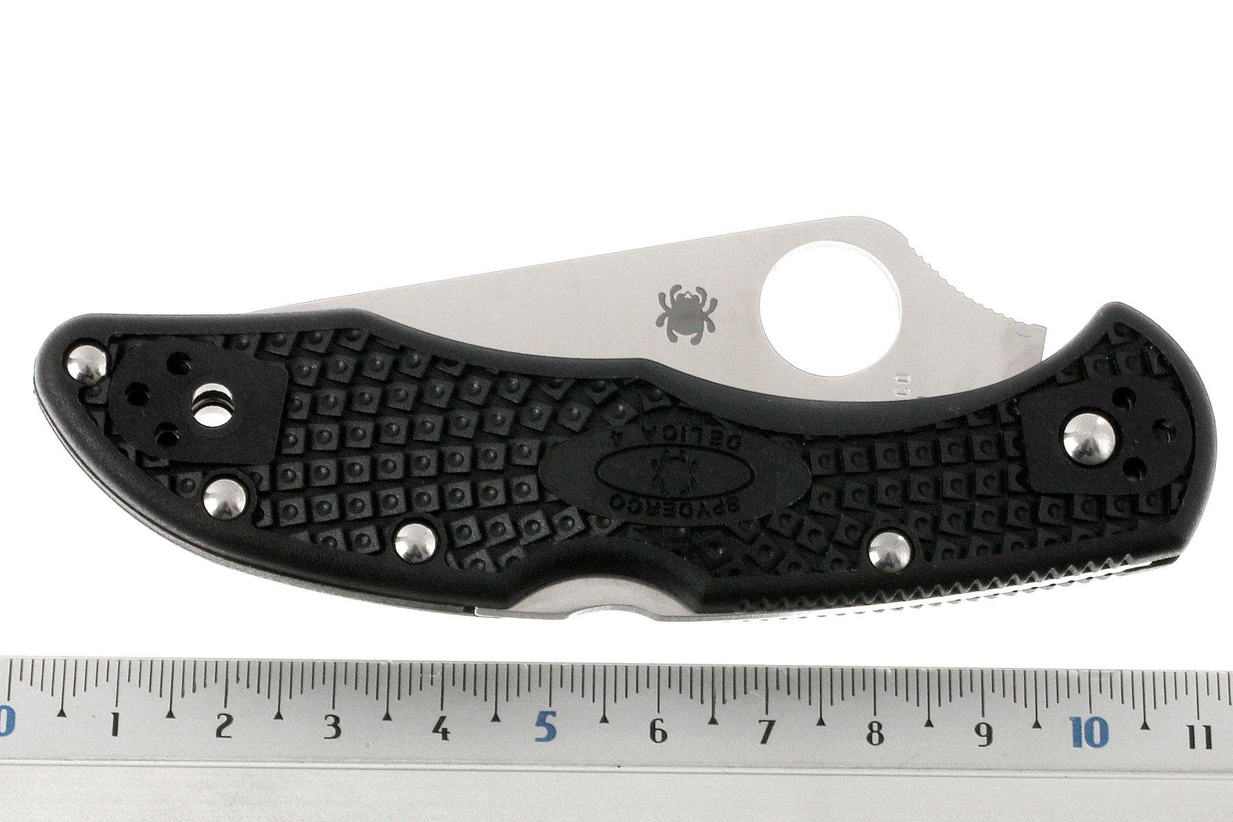 Spyderco Delica 4 C11PBK saber grind pocket knife | Advantageously ...