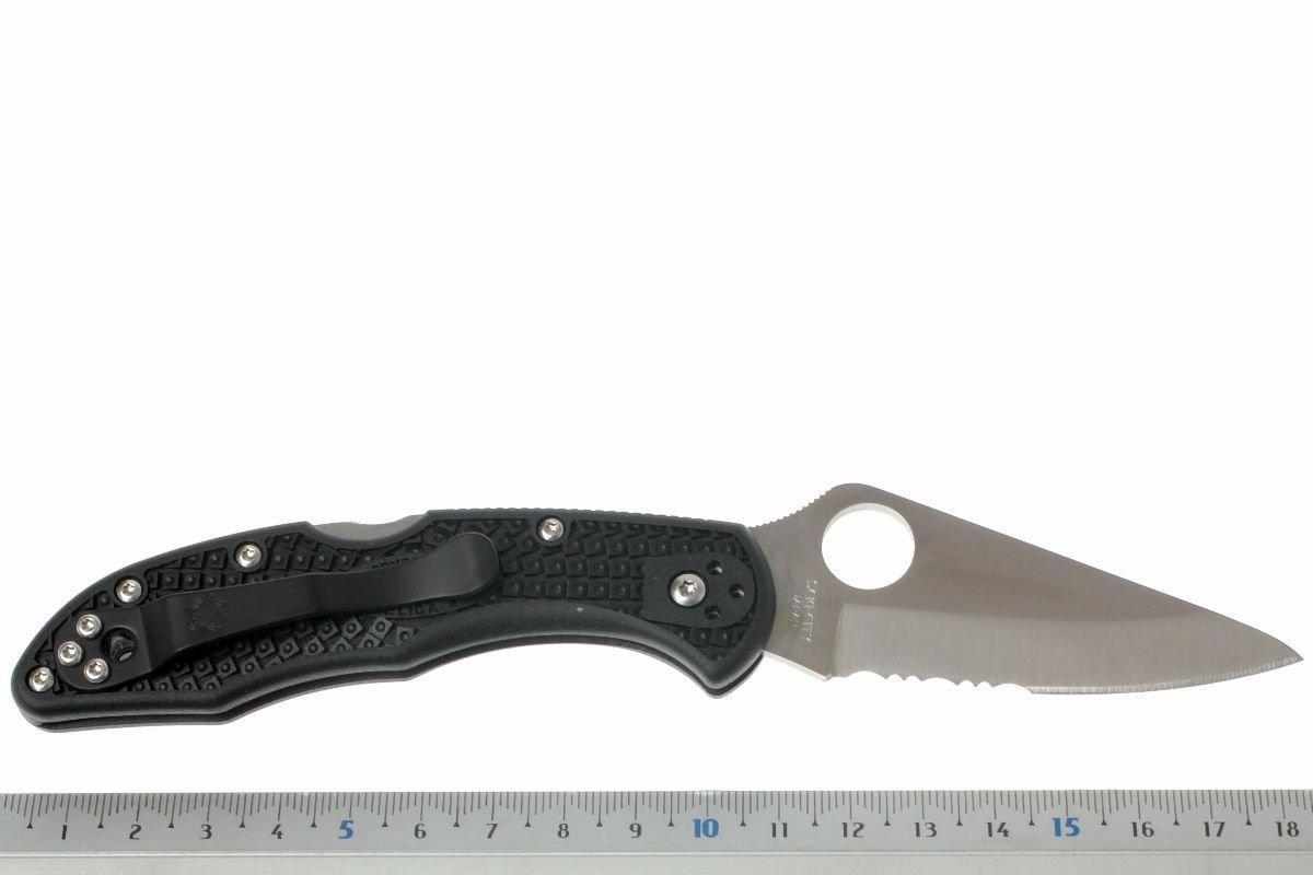 Spyderco Delica 4 C11PSBK partly serrated pocket knife | Advantageously ...