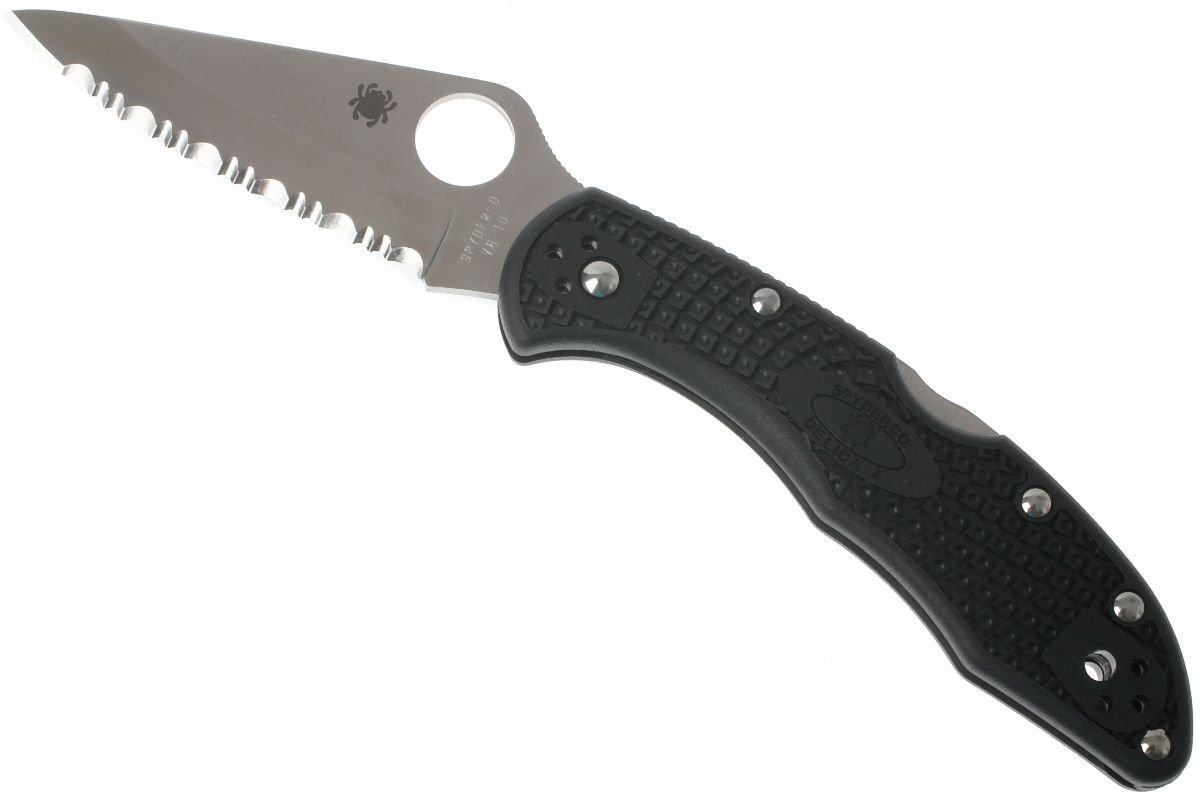 Spyderco Delica 4 C11SBK serrated pocket knife | Advantageously ...
