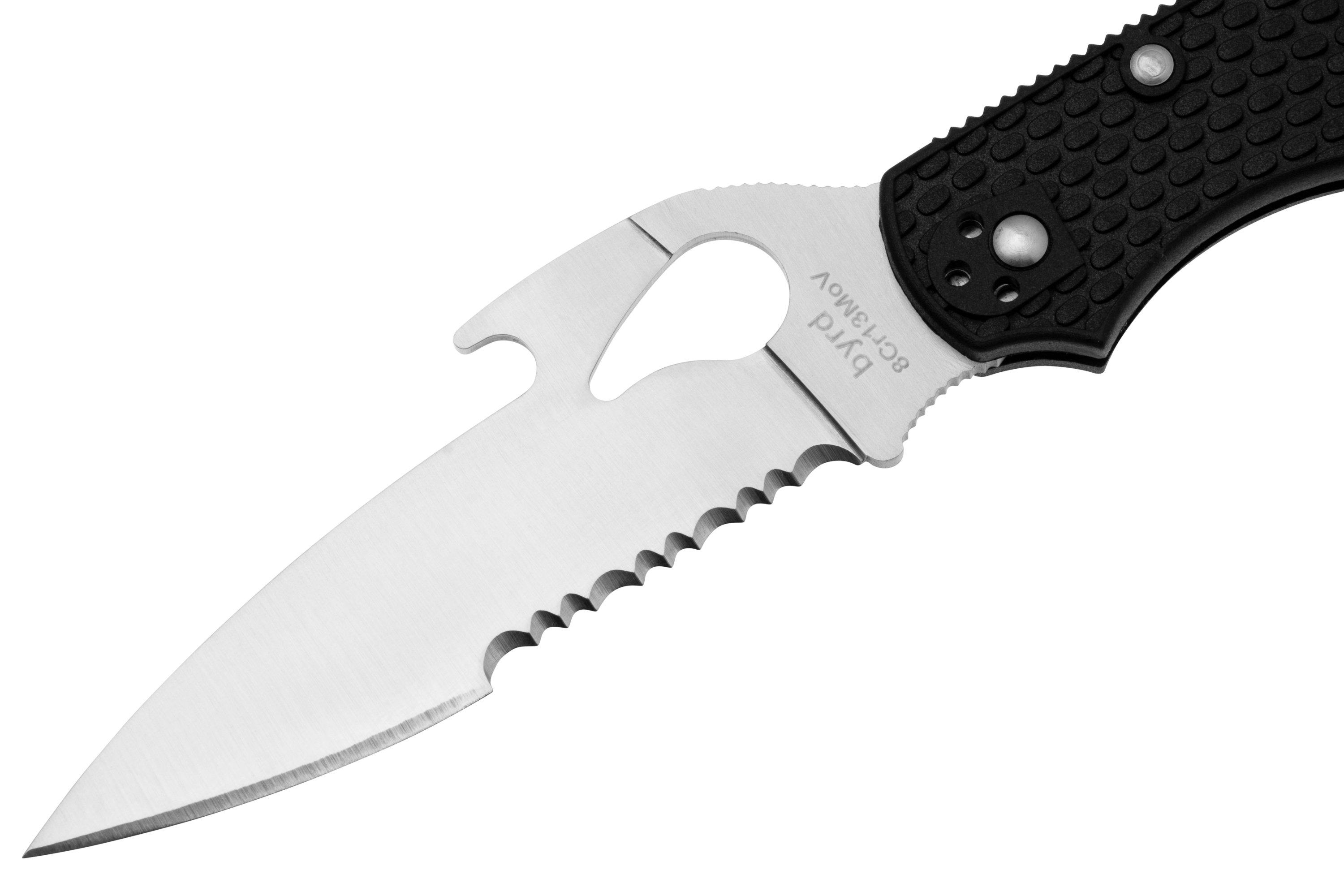 Spyderco Byrd Cara Cara 2 Emerson Wave BY03PSBK2W Black FRN, partially ...