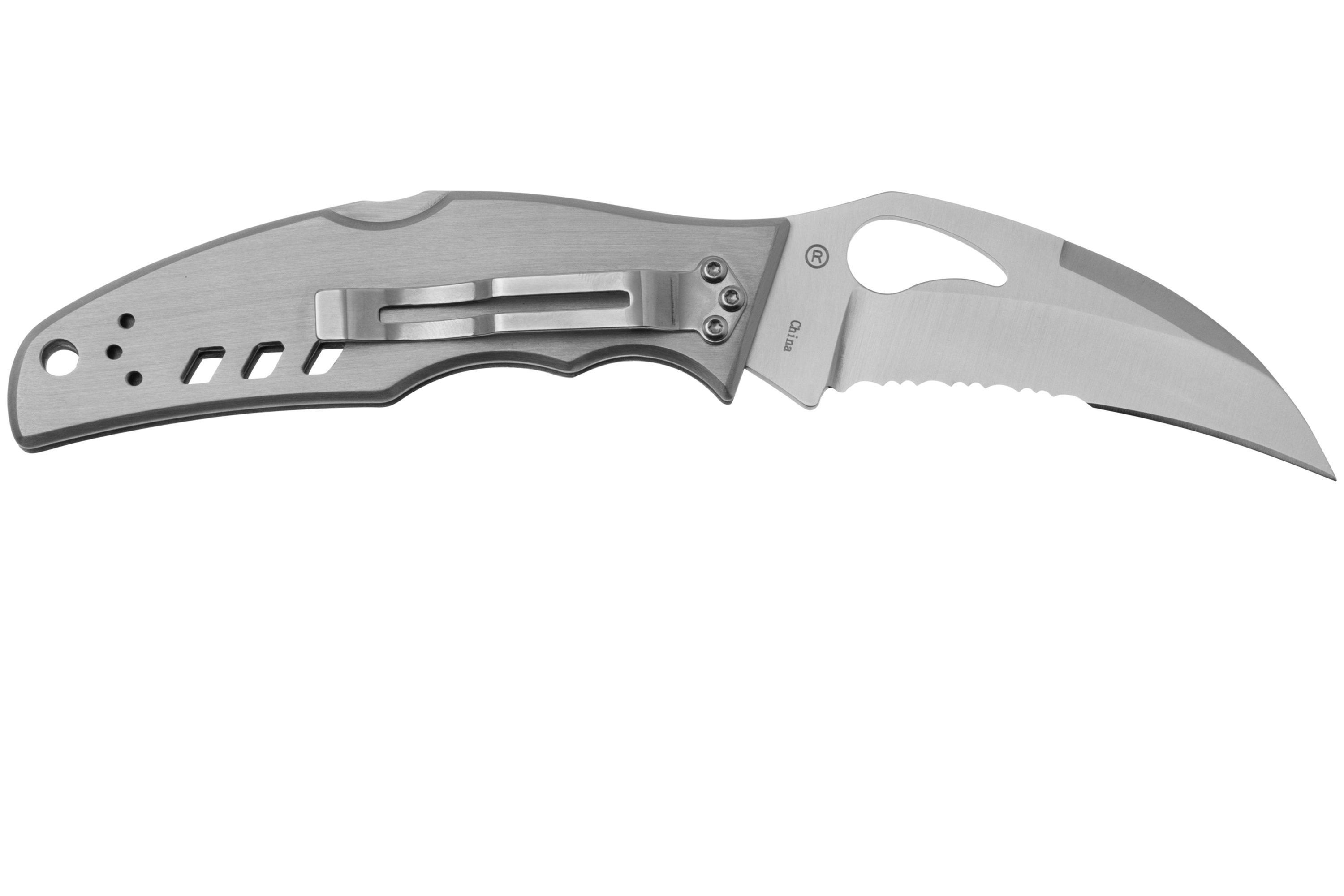 Spyderco Byrd Crossbill Stainless Steel BY07PS partially serrated pocket knife | Advantageously ...