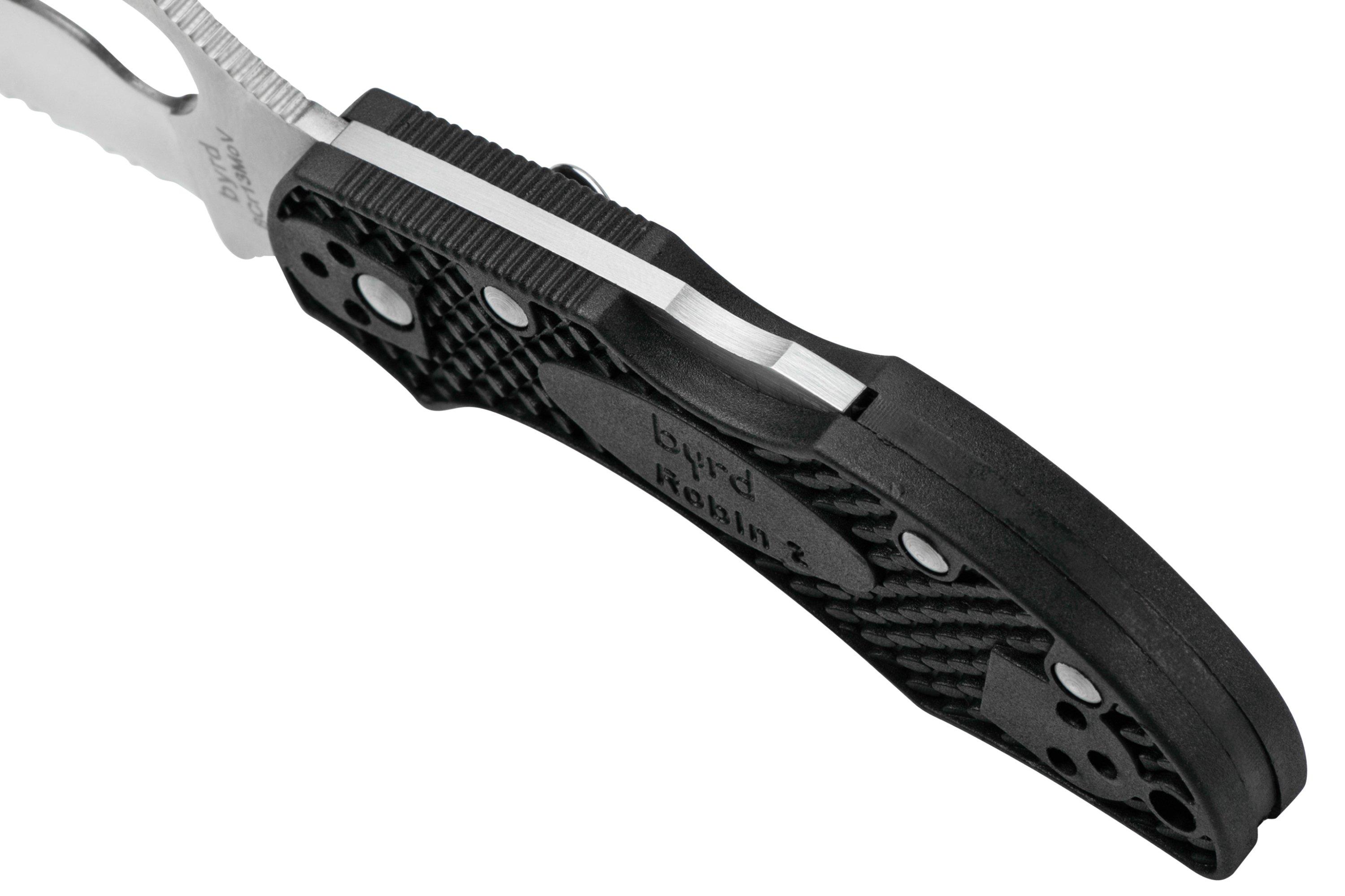 Spyderco Byrd Robin 2 Wharncliffe BY10SBKWC2 serrated pocket knife ...