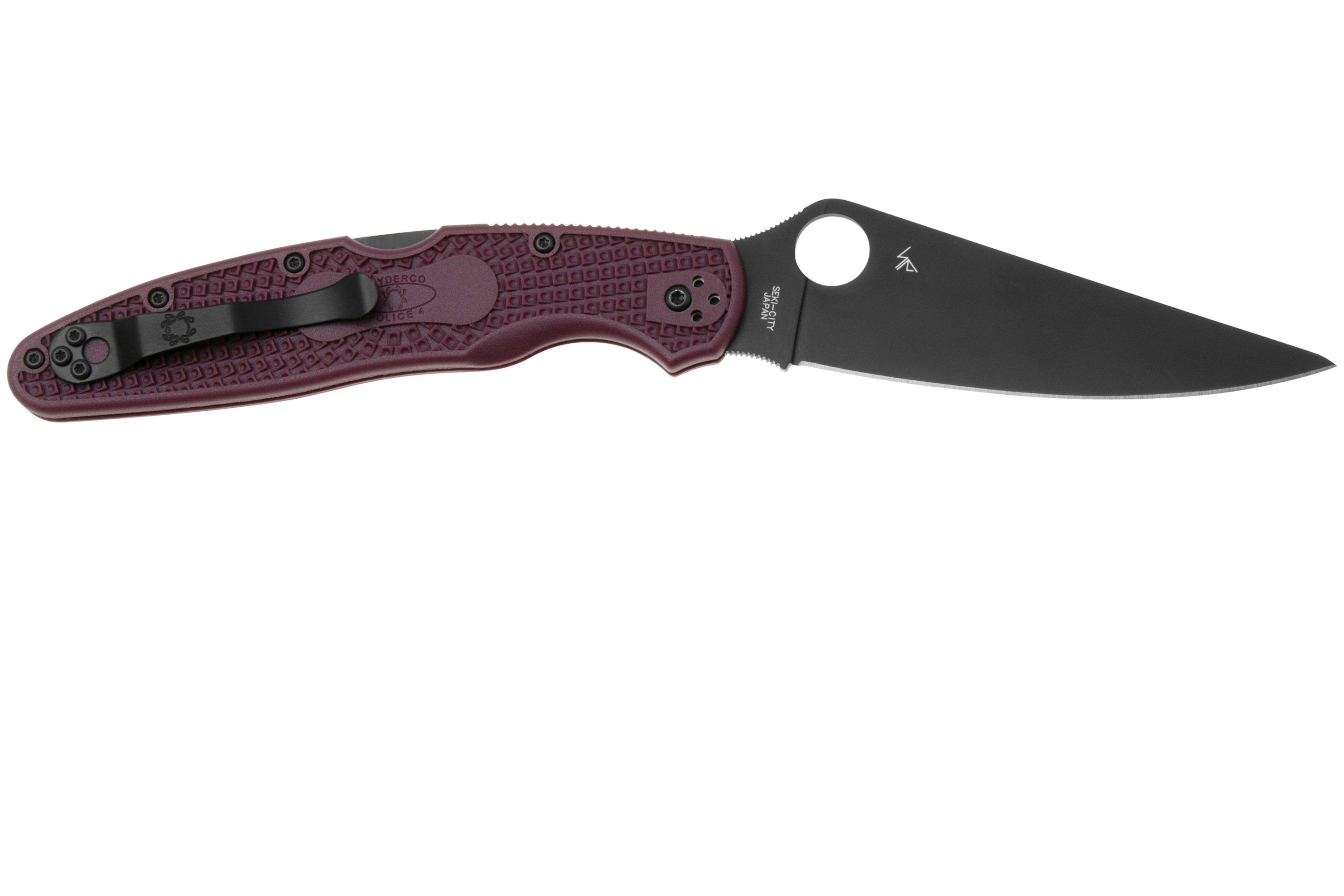 Spyderco Police 4 Lightweight Micro-Melt PD#1 C07BGBKP4 Burgundy ...