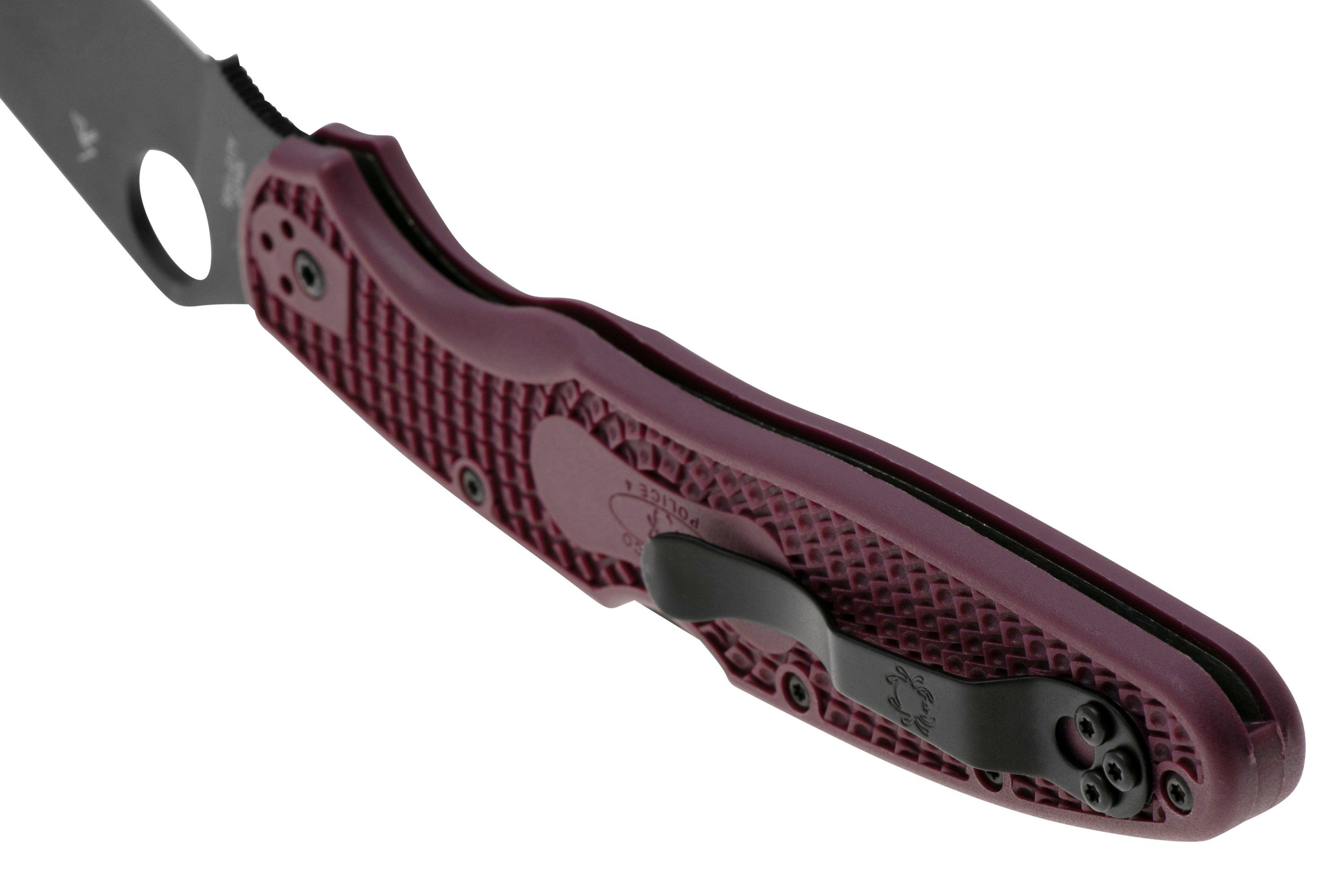 Spyderco Police 4 Lightweight Micro-Melt PD#1 C07BGBKP4 Burgundy ...