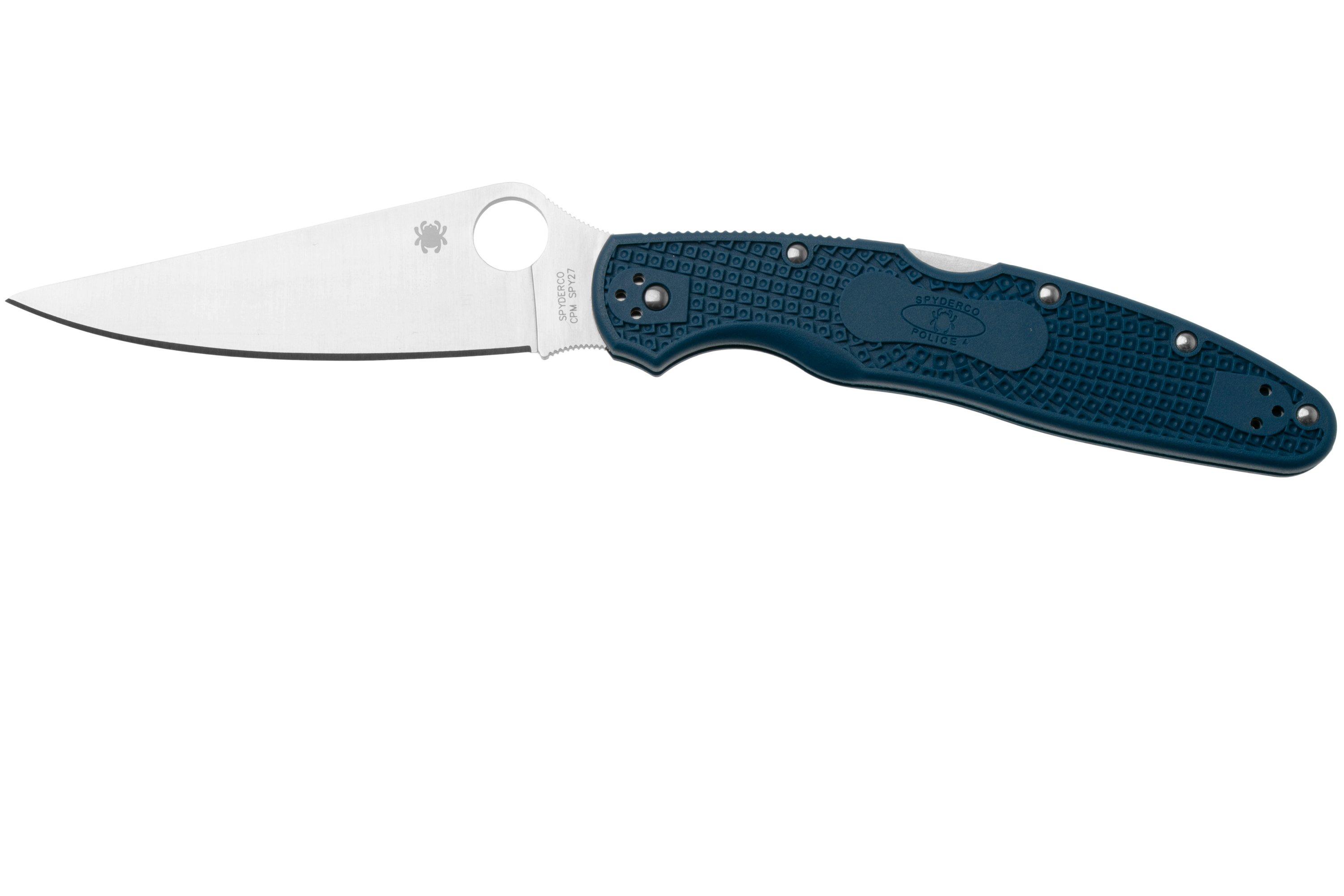 Spyderco Police 4 Lightweight CPM SPY27 C07PCBL4 Cobalt Blue FRN ...