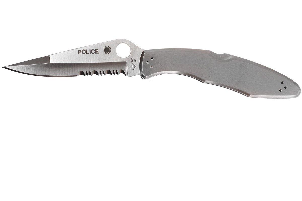 Spyderco C07 Police partly serrated, stainless | Advantageously ...
