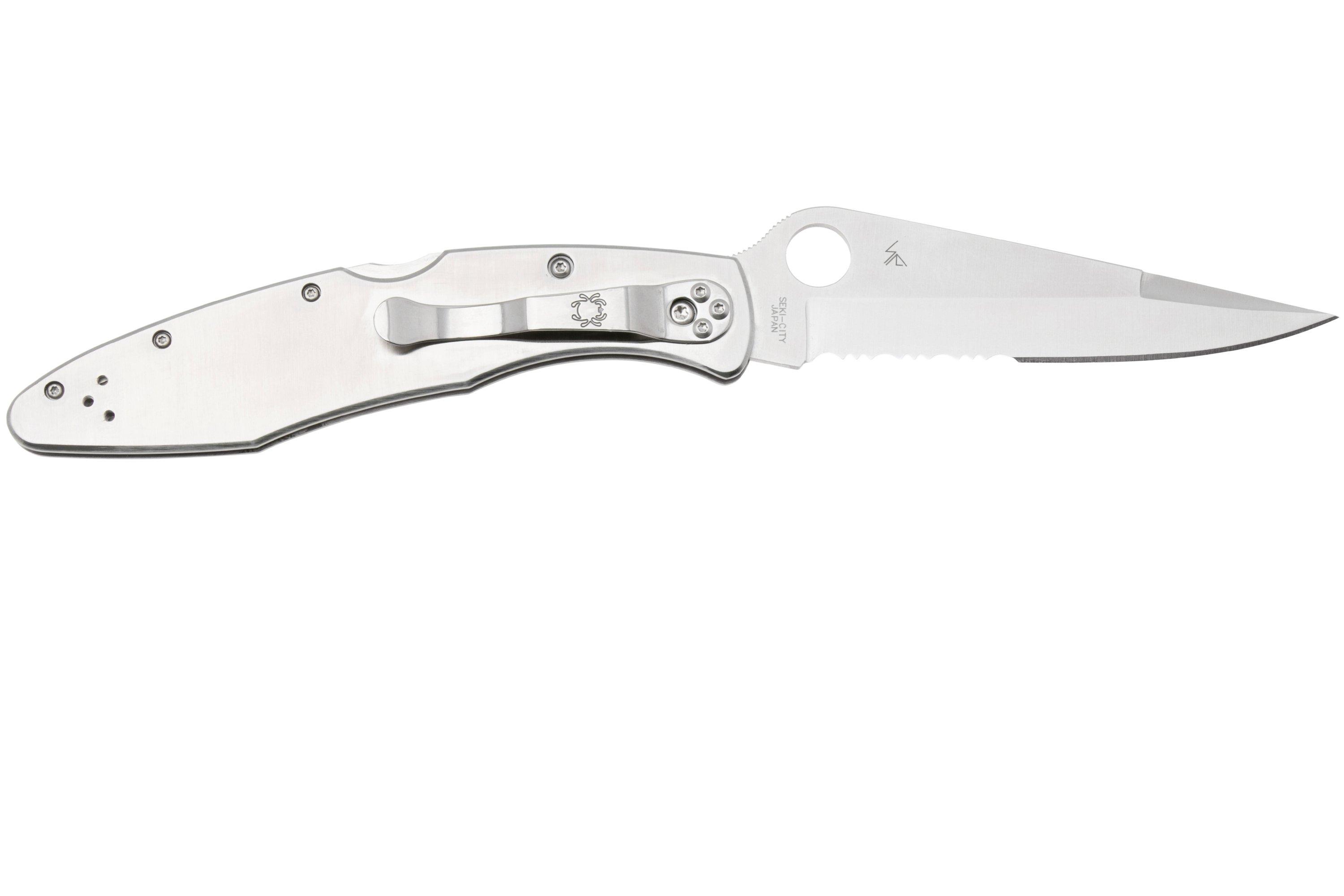 Spyderco C07 Police partly serrated, stainless | Advantageously ...
