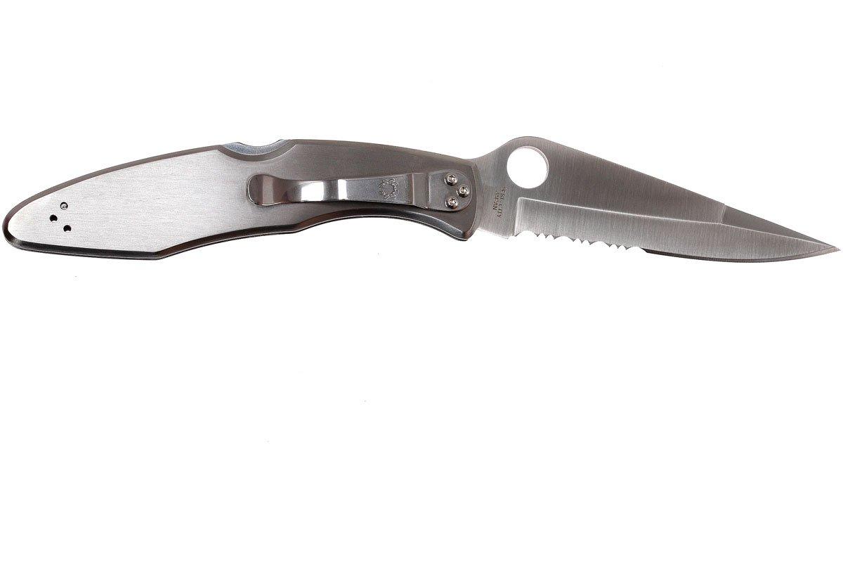 Spyderco C07 Police partly serrated, stainless | Advantageously ...