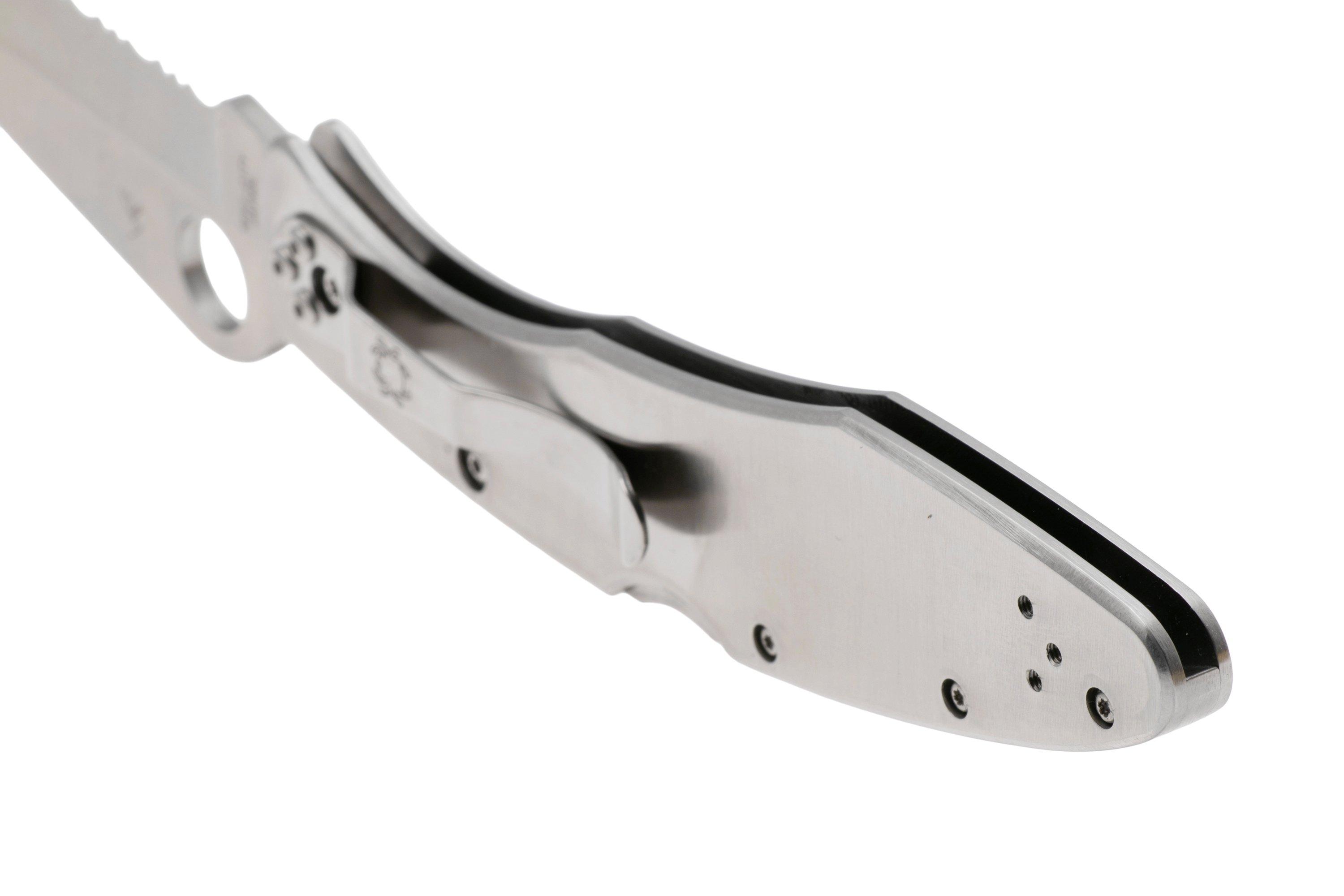 Spyderco C07 Police partly serrated, stainless | Advantageously ...