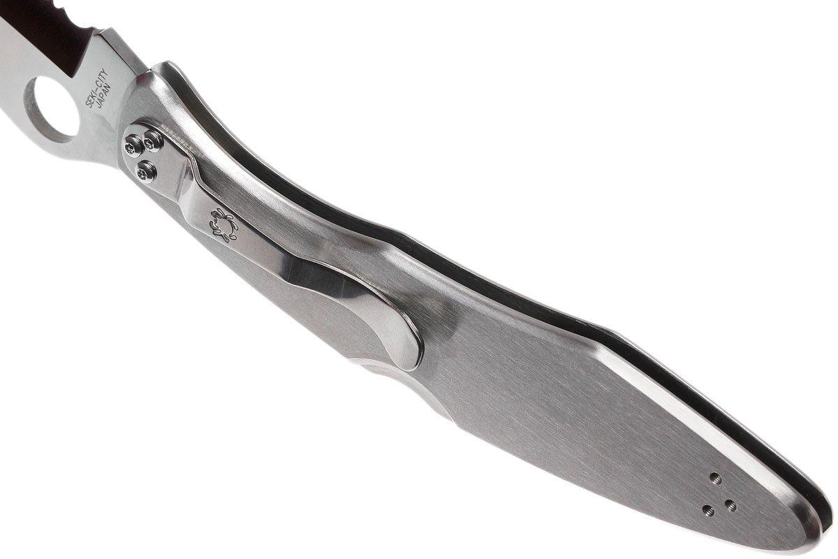 Spyderco C07 Police partly serrated, stainless | Advantageously ...