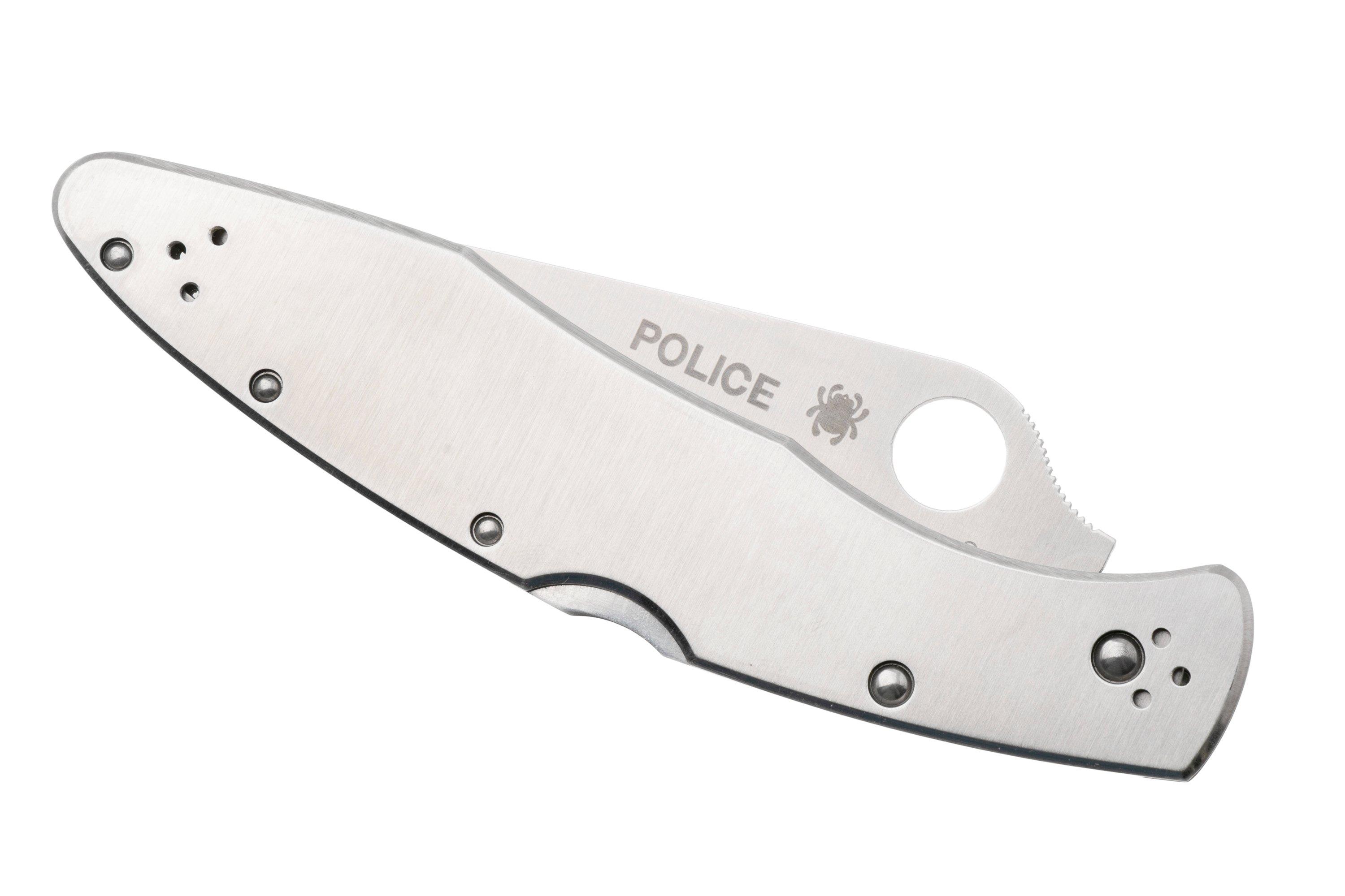 Spyderco C07 Police parcialmente dentado, acero inoxidable | Compras ...