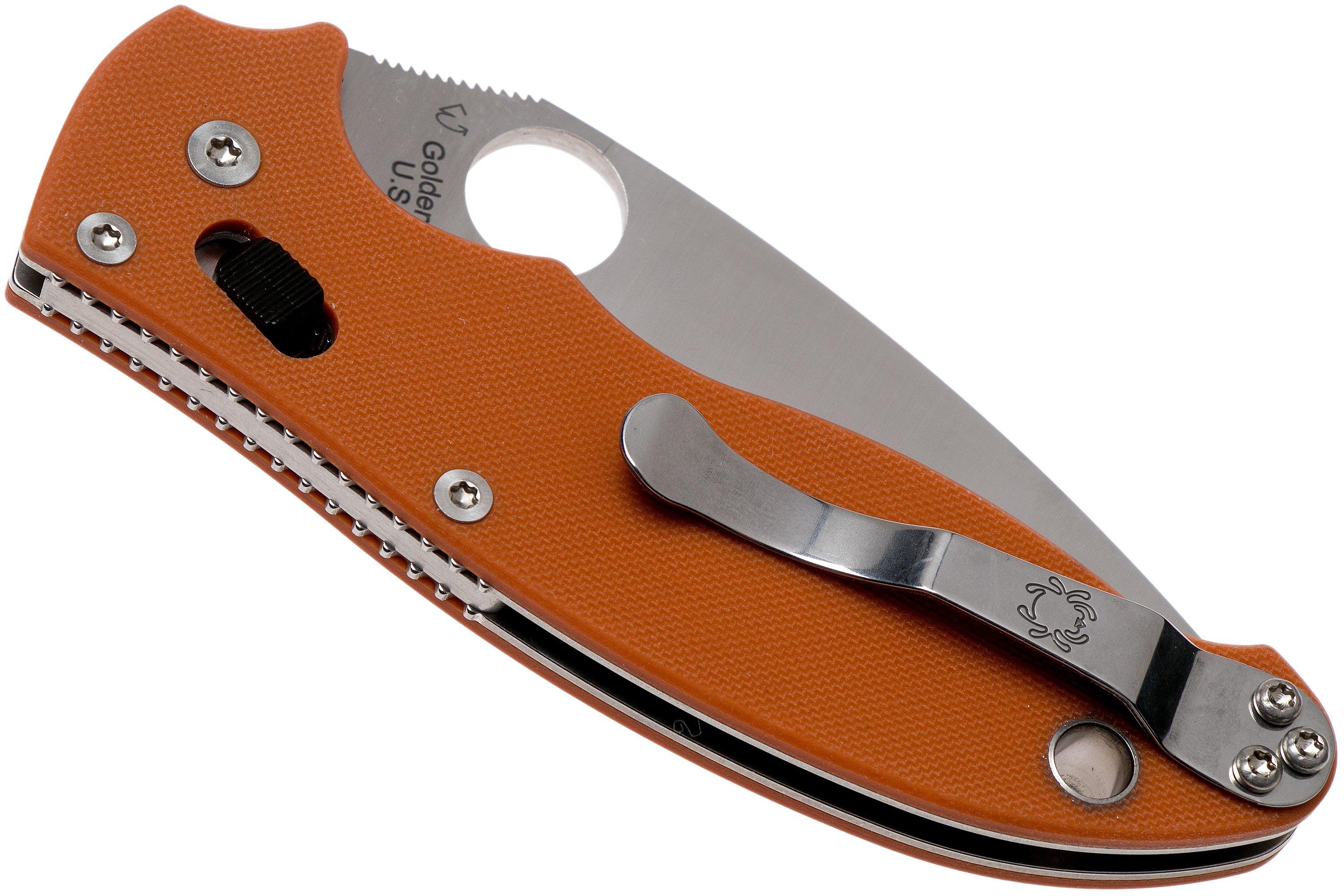 Spyderco Manix 2 REX45 Burnt Orange C101GPBORE2 Sprint Run pocket knife ...