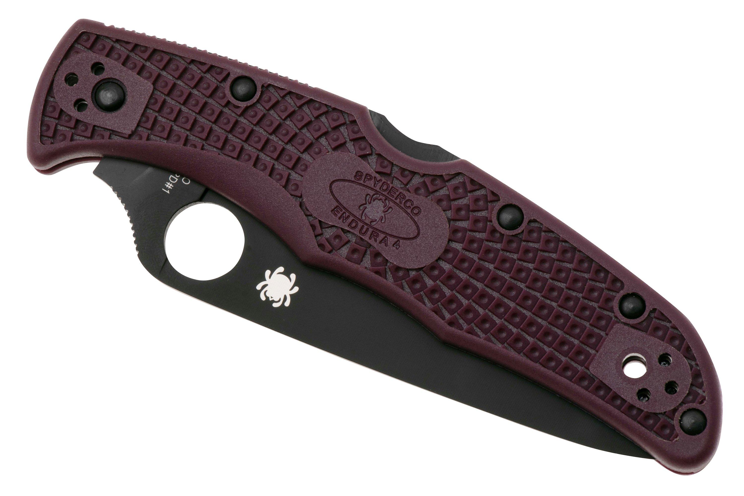 Spyderco Endura 4 Micro-Melt PD#1 C10BGBKP Burgundy, Sprint Run 2024 ...