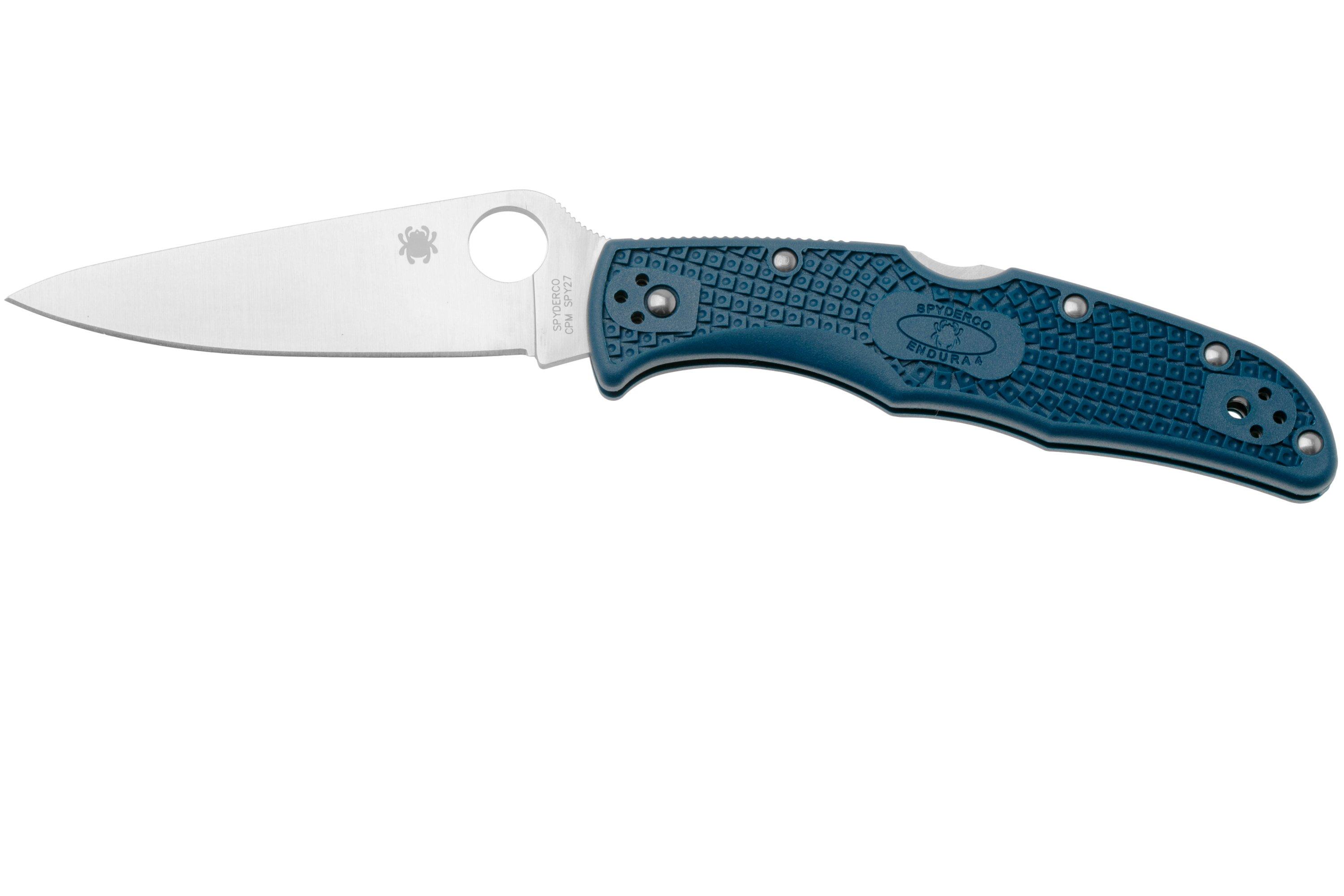 Spyderco Endura 4 CPM SPY27 C10PCBL Cobalt Blue FRN pocket knife ...