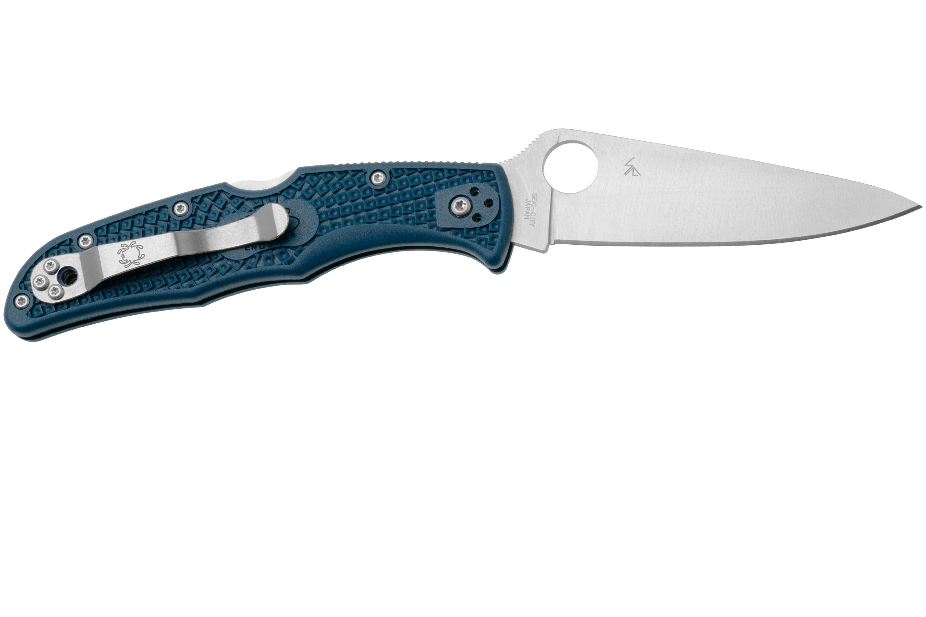 Spyderco Endura 4 CPM SPY27 C10PCBL Cobalt Blue FRN pocket knife ...
