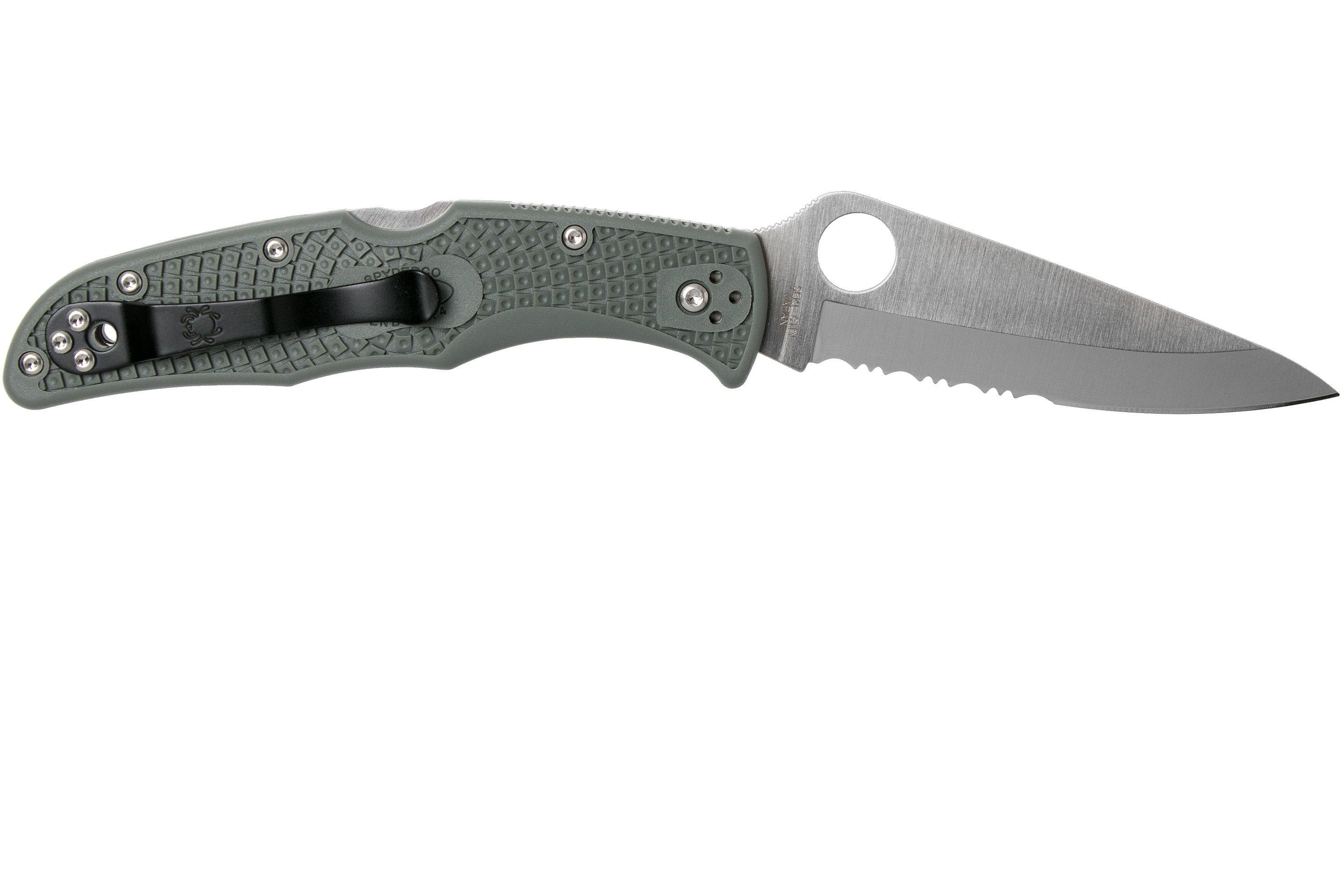 Spyderco Endura 4 Foliage Green C10PSFG partly serrated pocket knife ...