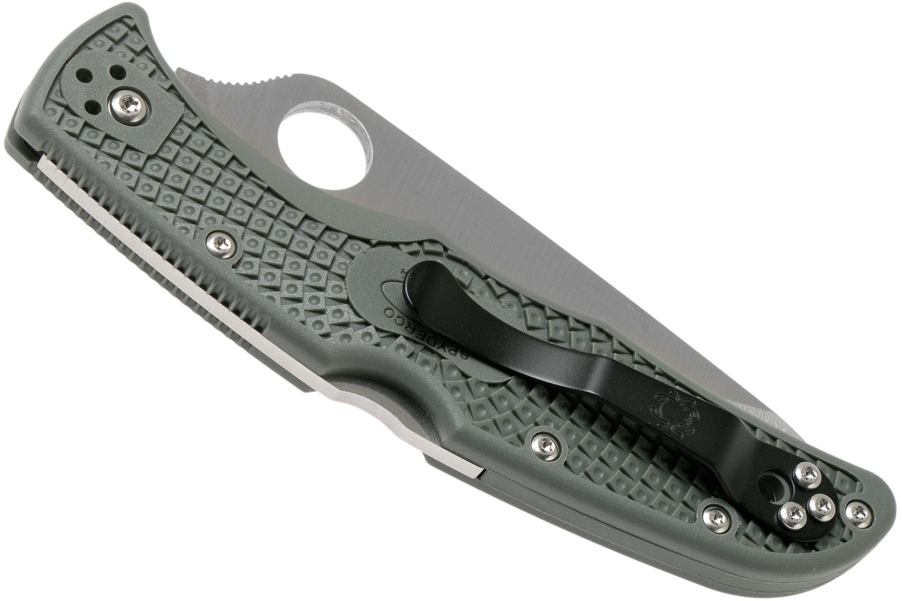 Spyderco Endura 4 Foliage Green C10PSFG partly serrated pocket knife ...