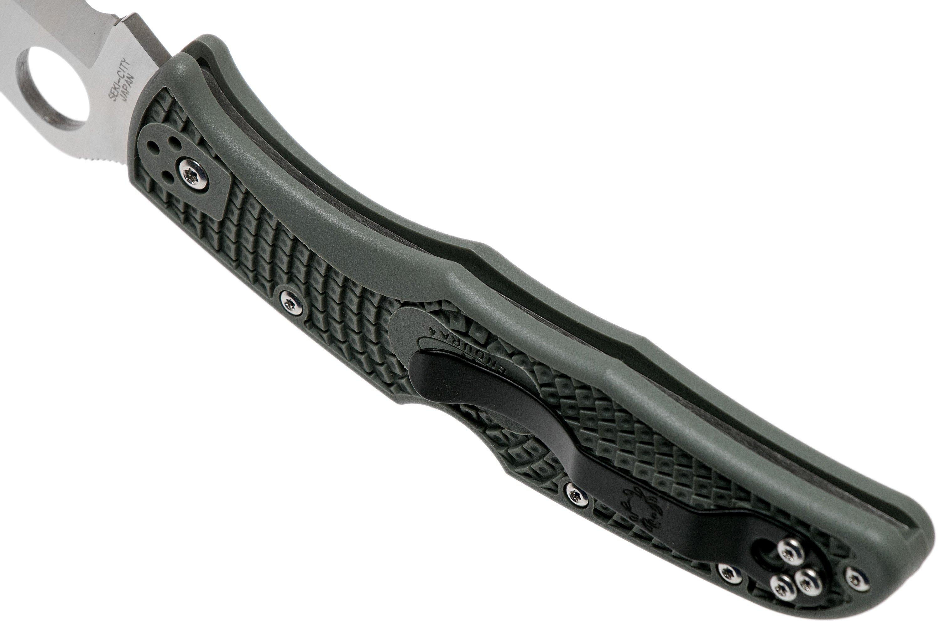 Spyderco Endura 4 Foliage Green C10PSFG partly serrated pocket knife ...