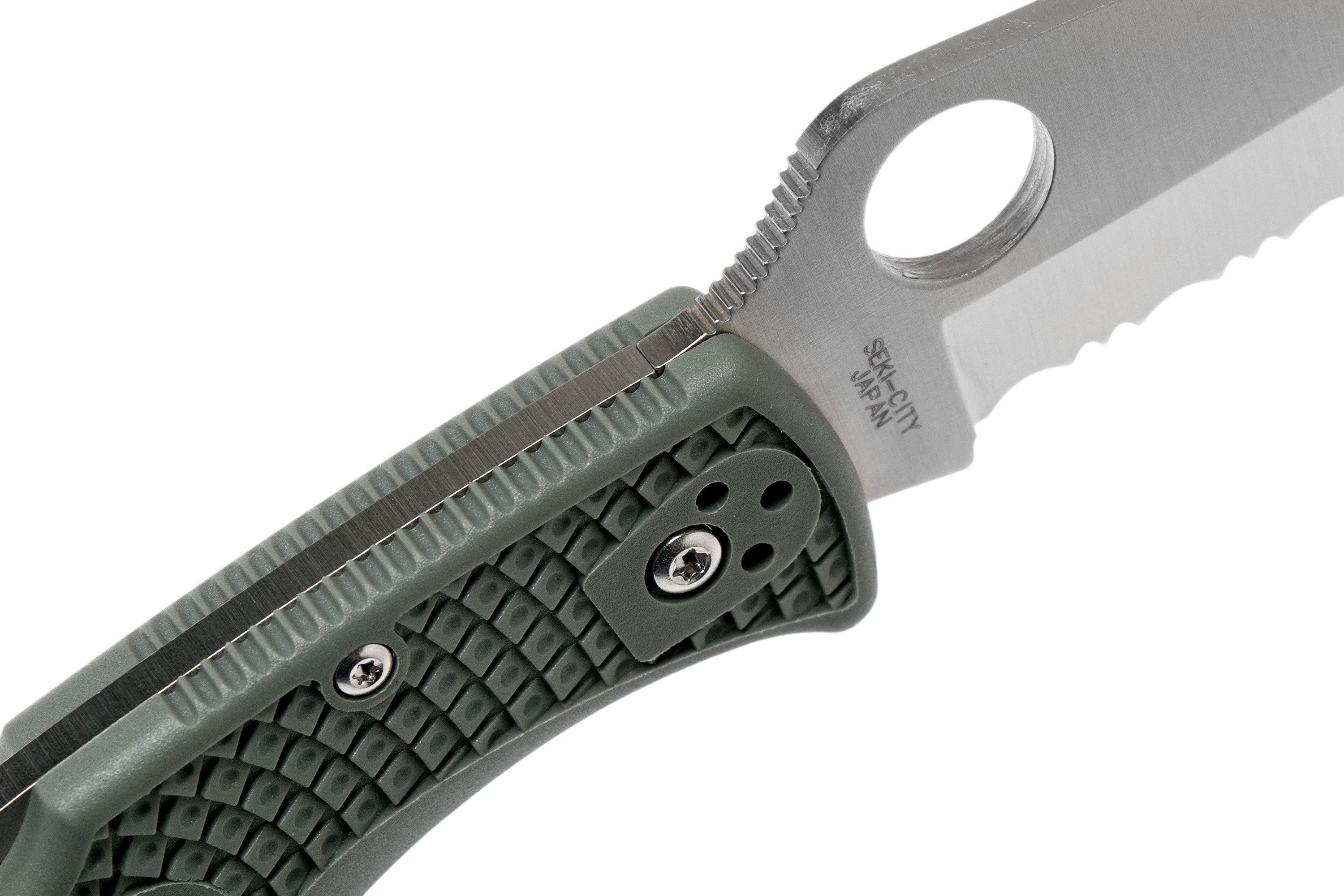 Spyderco Endura 4 Foliage Green C10PSFG partly serrated pocket knife ...