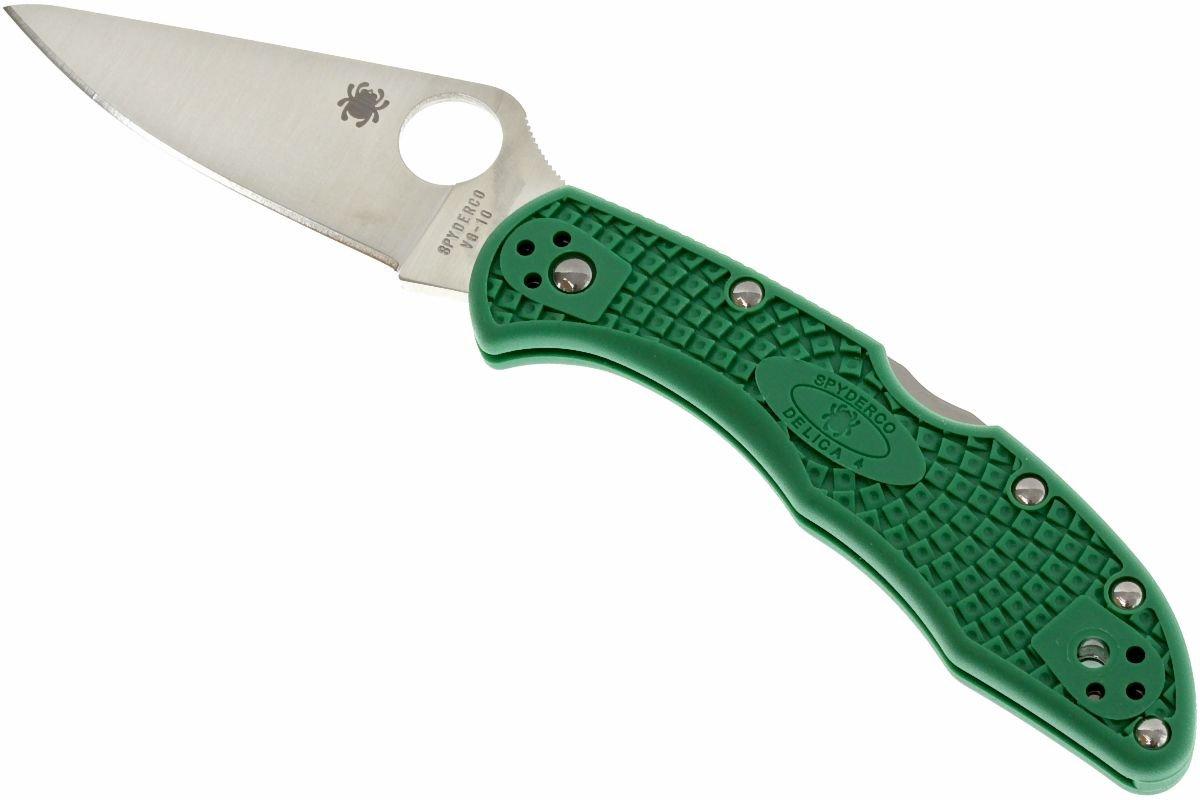 Spyderco Delica 4 Green C11FPGR pocket knife | Advantageously shopping ...