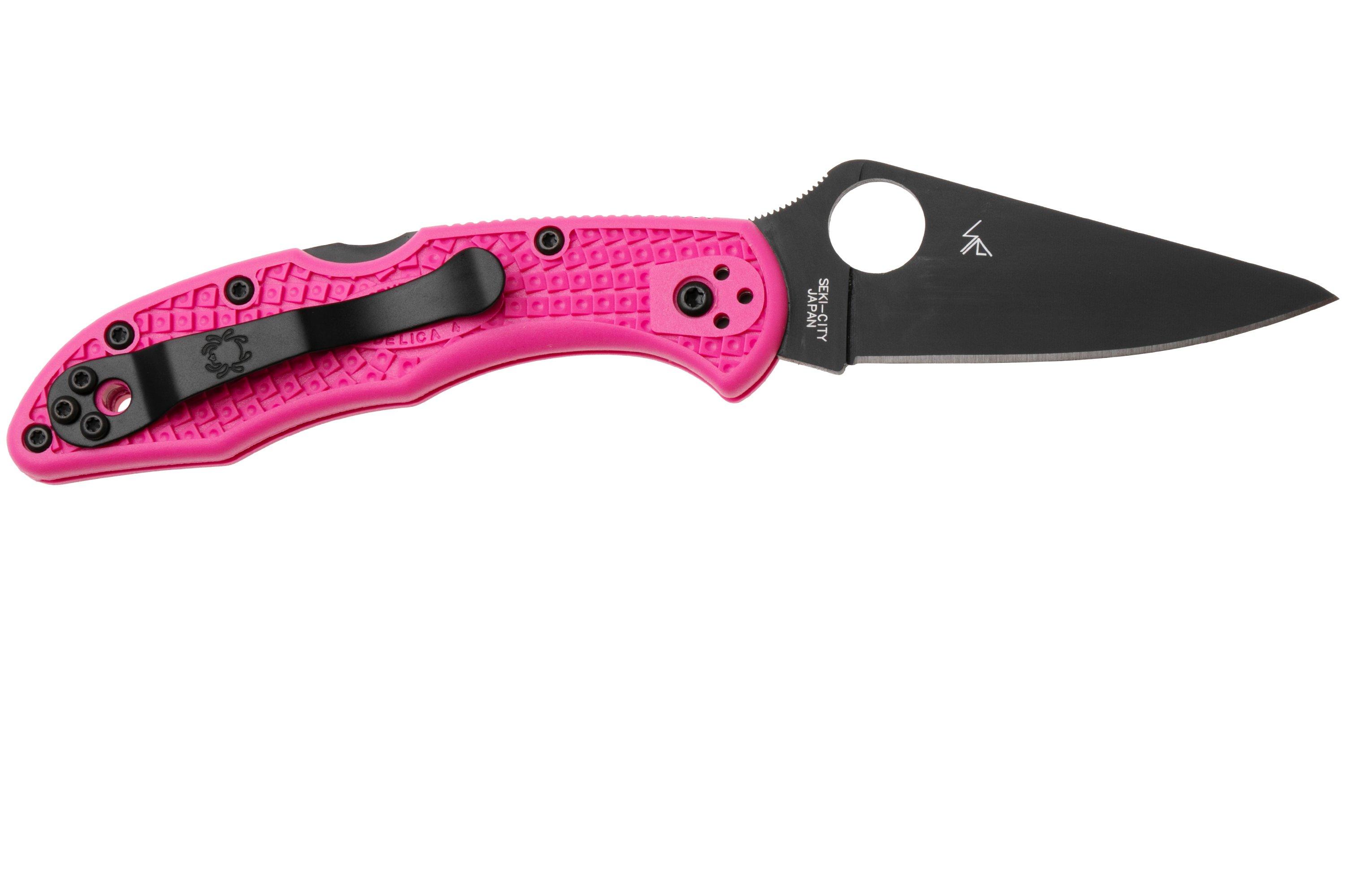 Spyderco Delica 4 Pink Black S30V C11FPPNS30VBK Pink Heals pocket knife ...