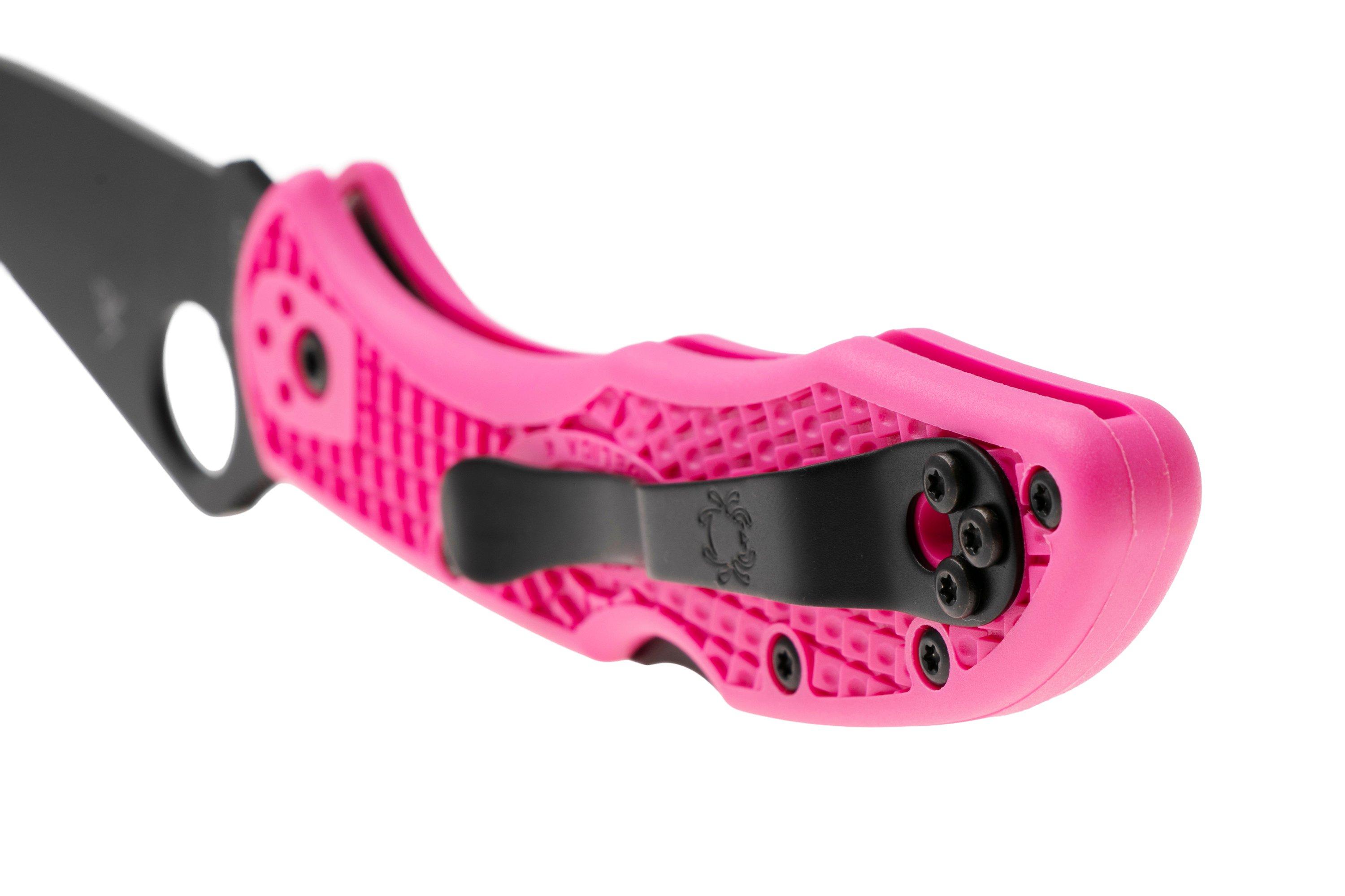 Spyderco Delica 4 Pink Black S30V C11FPPNS30VBK Pink Heals pocket knife ...