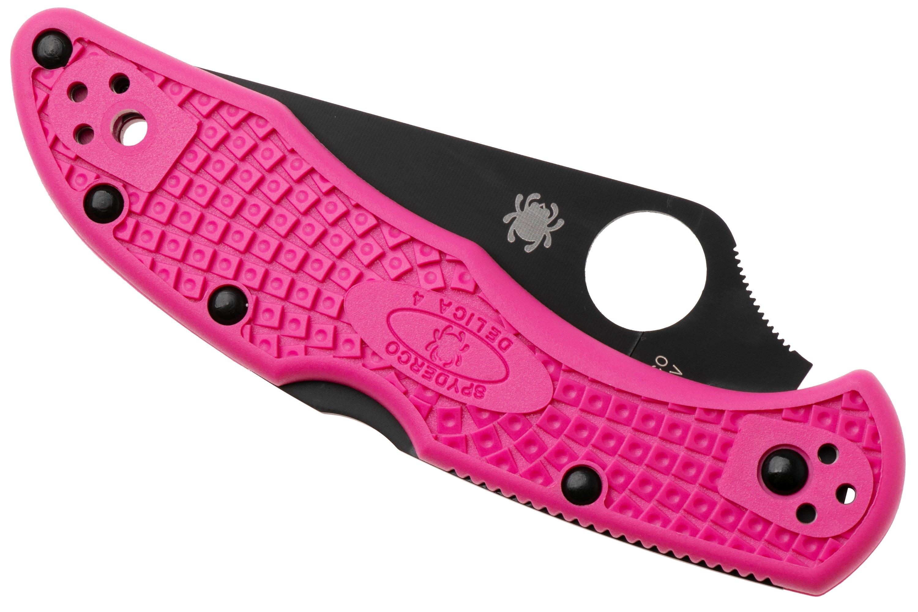 Spyderco Delica 4 Pink Black S30V C11FPPNS30VBK Pink Heals pocket knife ...