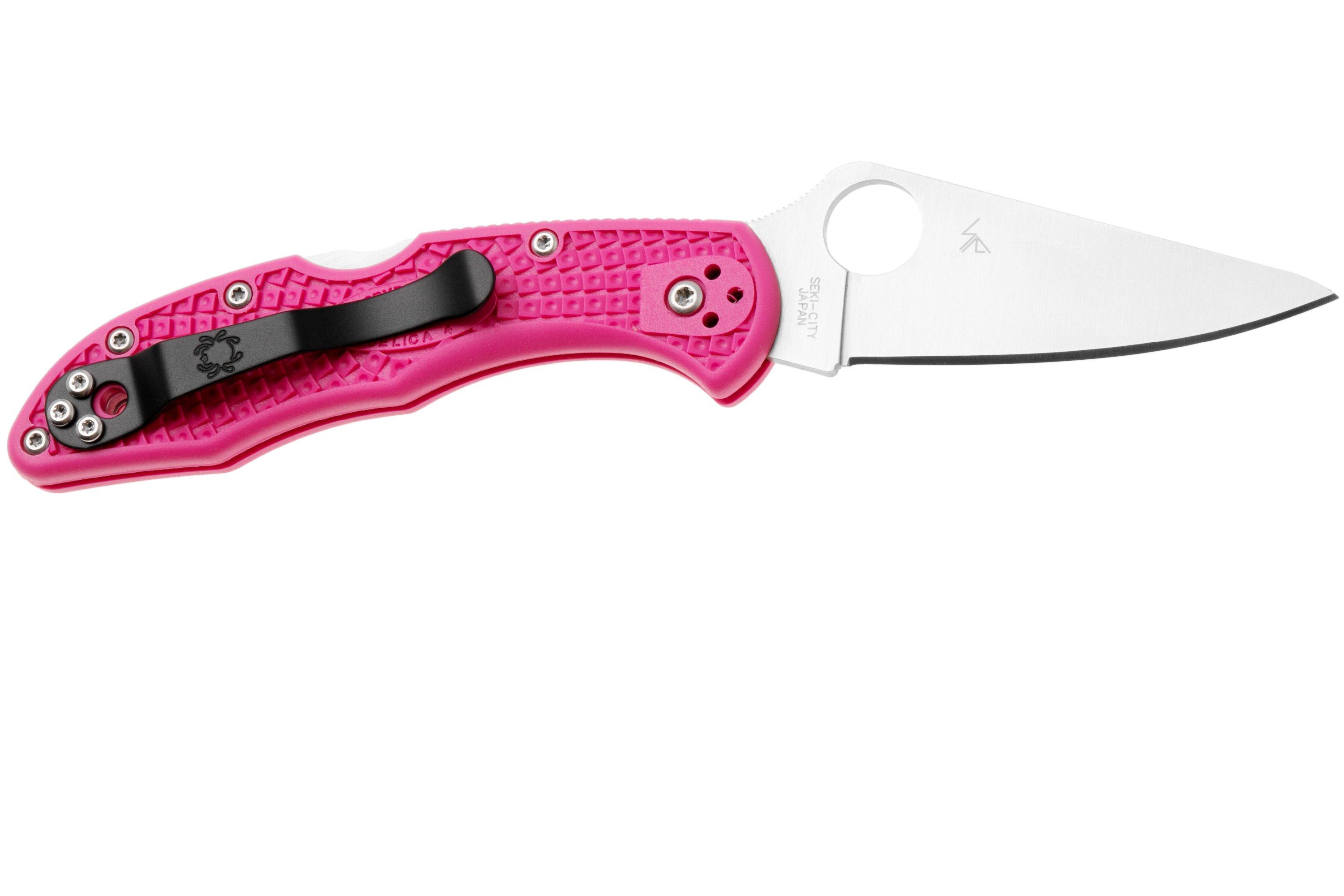 Spyderco Delica 4 Pink S30V C11FPPNS30V Pink Heals pocket knife ...