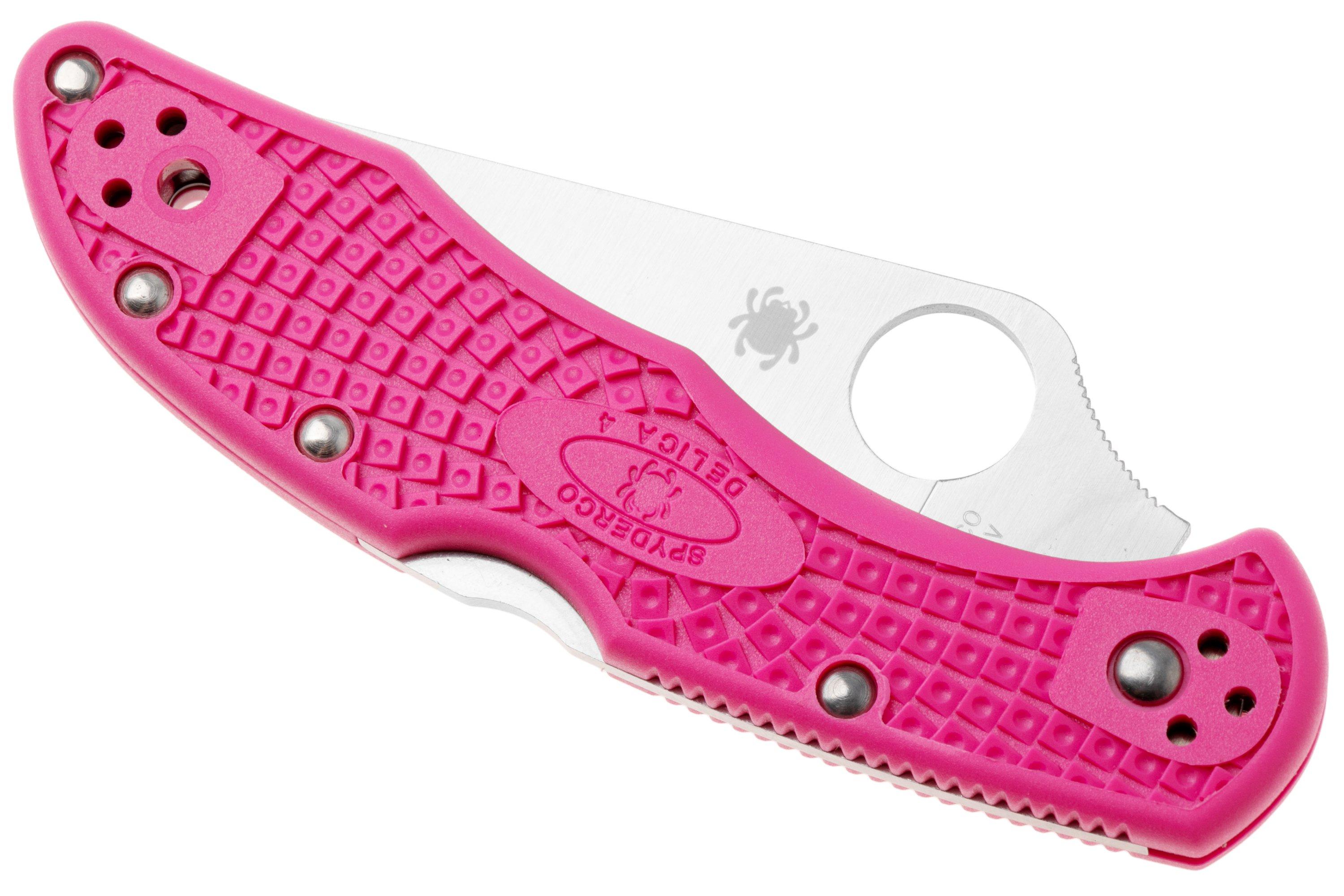 Spyderco Delica 4 Pink S30V C11FPPNS30V Pink Heals pocket knife ...