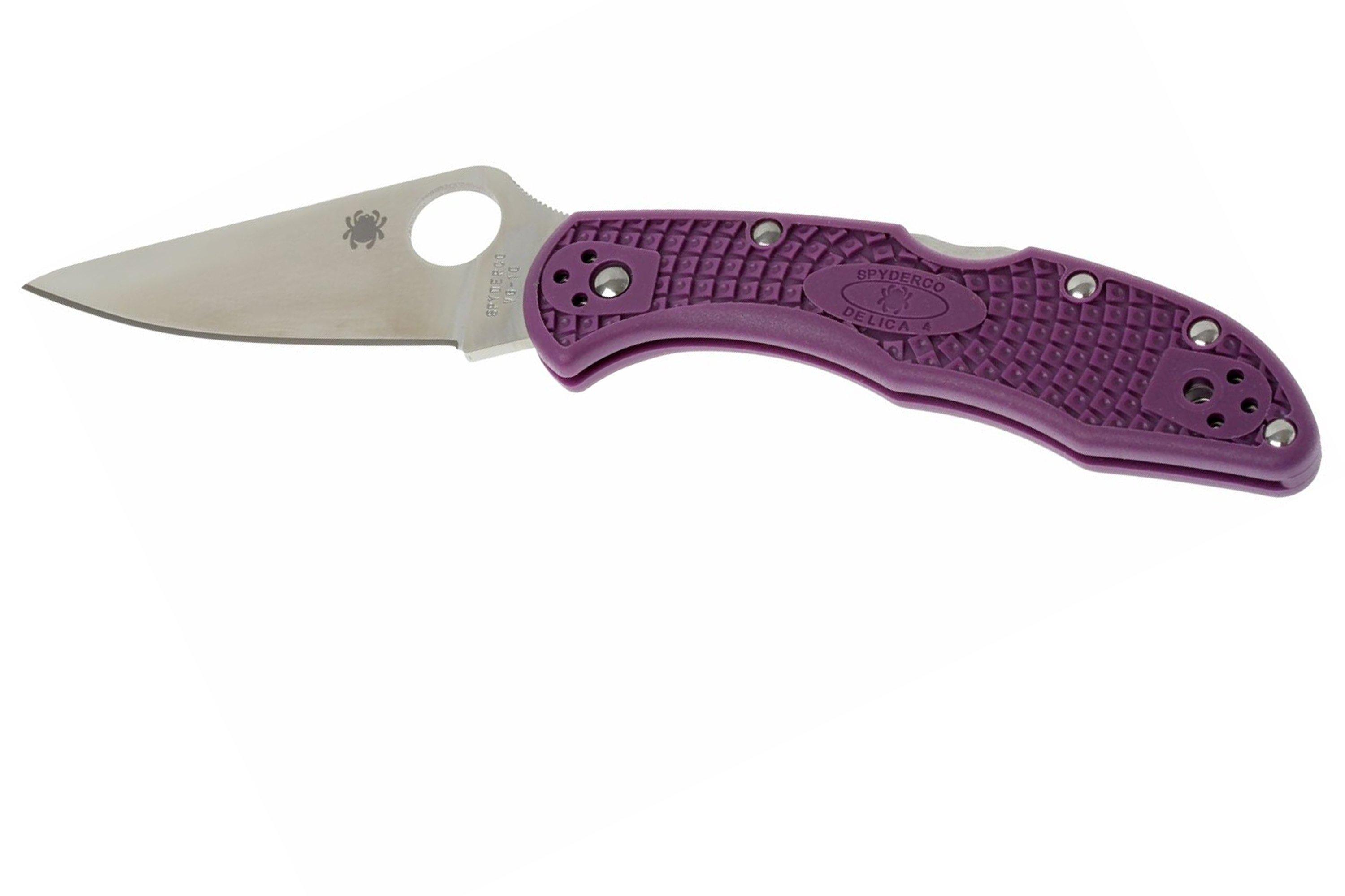 Spyderco Delica 4 Purple C11FPPR pocket knife | Advantageously shopping ...