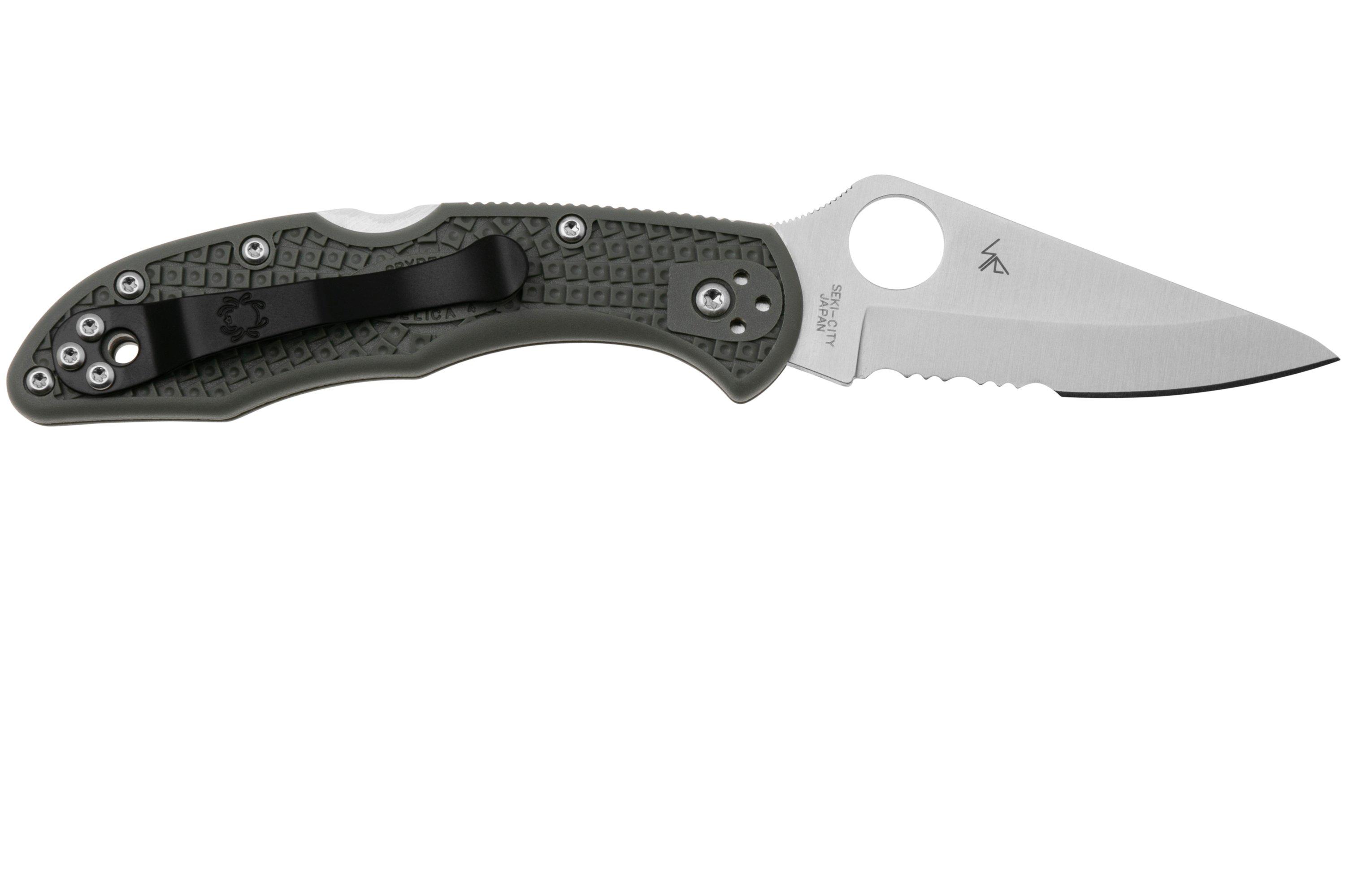 Spyderco Delica 4 Lightweight C11PSFG Foliage Green FRN, partially ...