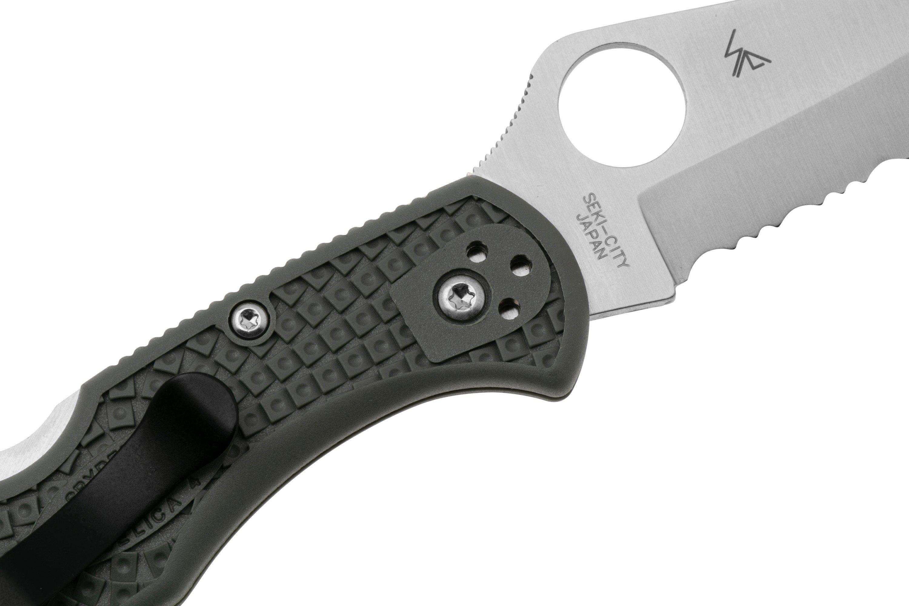 Spyderco Delica 4 Lightweight C11PSFG Foliage Green FRN, partially ...
