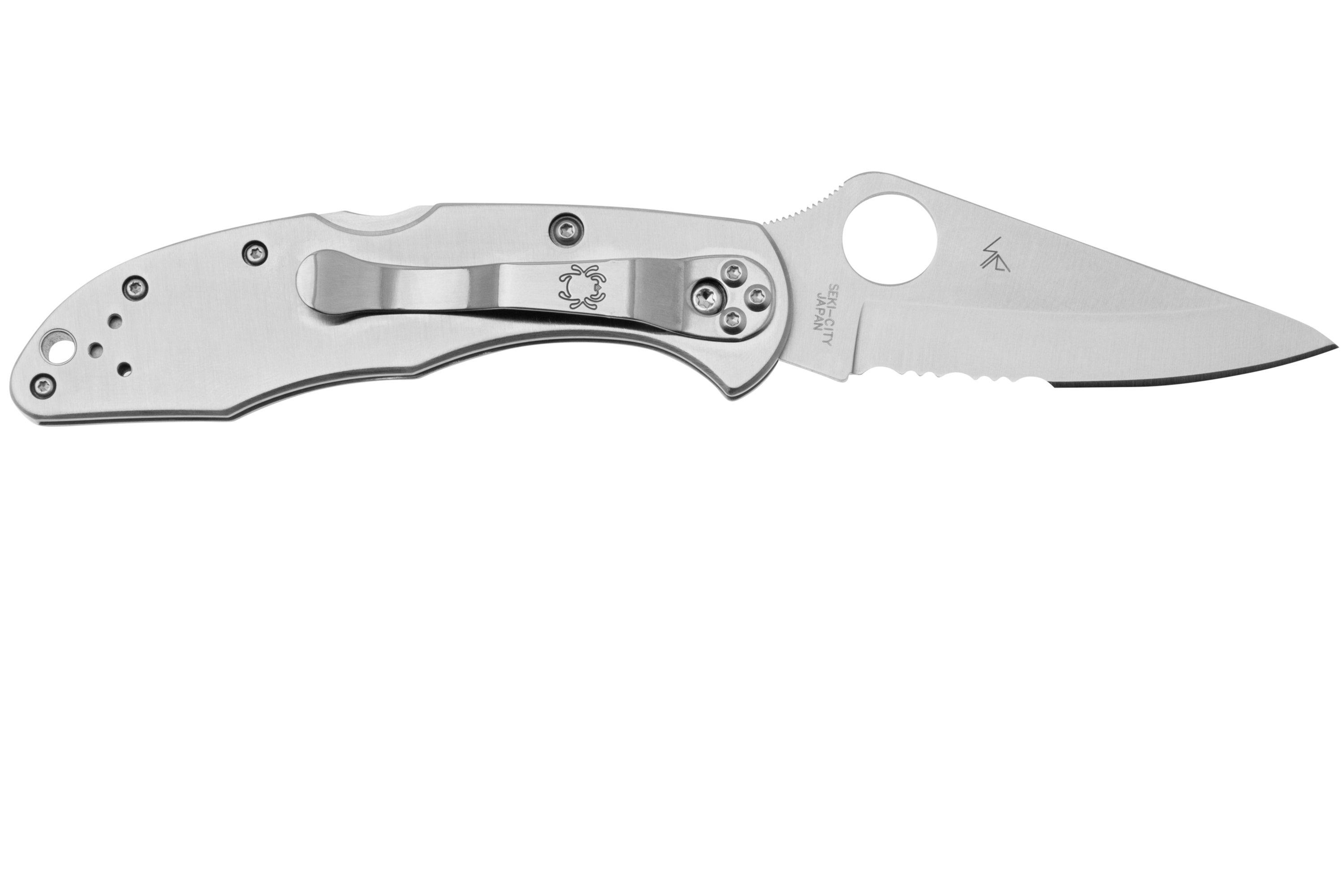Spyderco Delica 4 Stainless Steel C11PS navaja parcialmente dentada ...